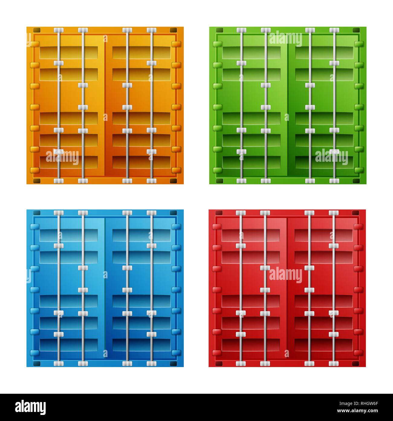 Cargo container vector illustration isolated on white background Stock ...