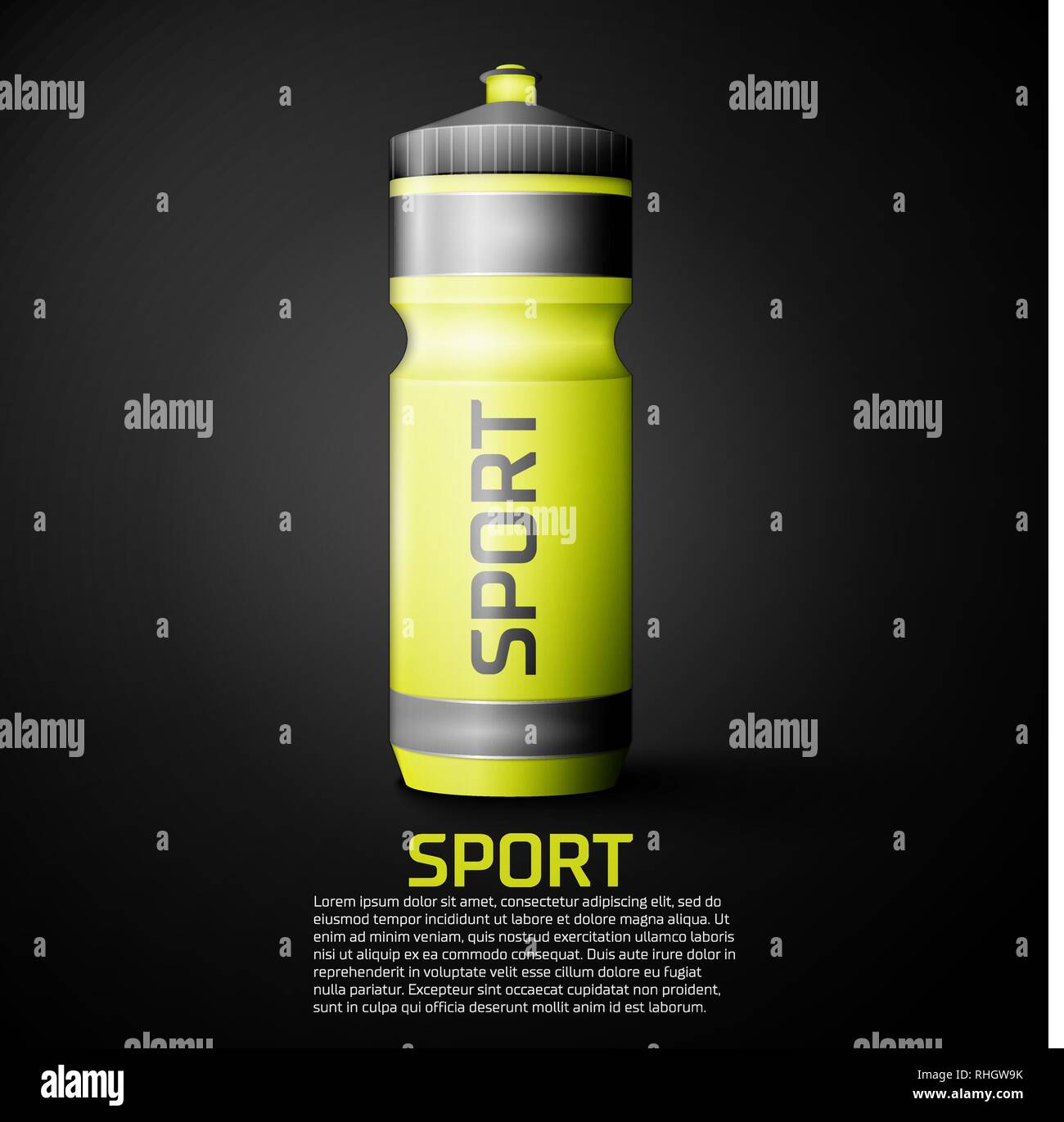 Sport nutrition drink bottle for fitness. Shaker bottle for gym ...