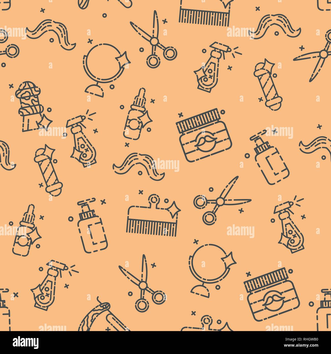 Pattern of Vector Barber Shop Elements and Shave Shop Icons ...