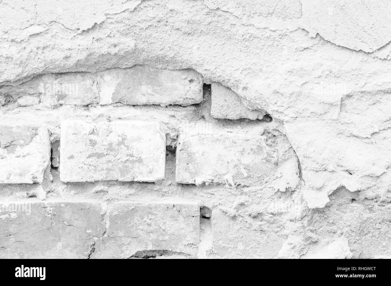 old white brick wall texture for background. Weathered white textured ...