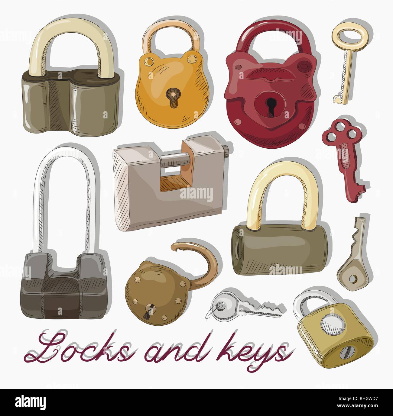 Picture of lock and key vector vectors hi-res stock photography and ...