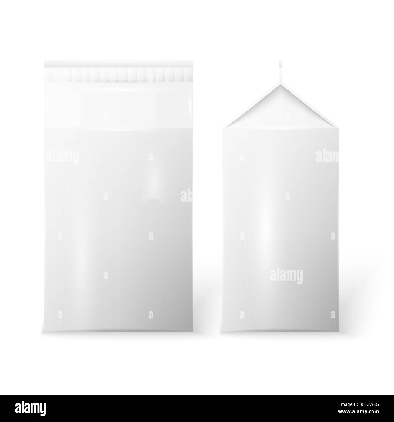 Small Milk Carton Packages Blank White. Ready For Your Design. Product ...