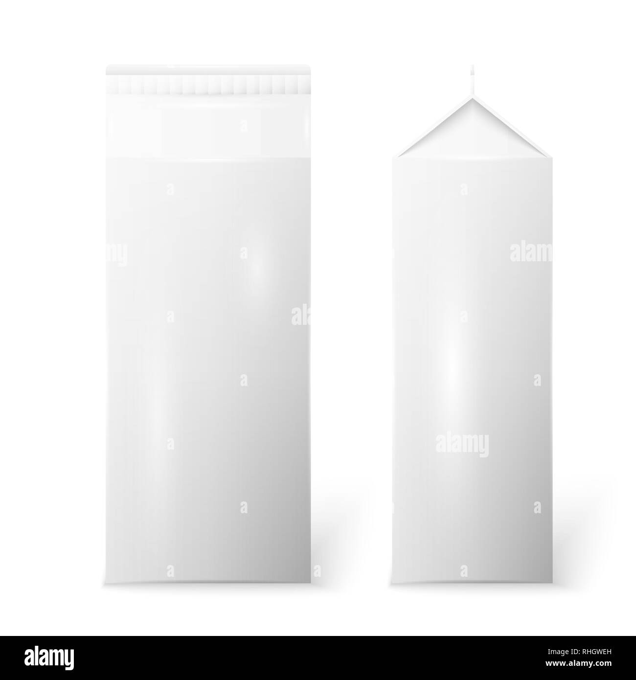 Small Milk Carton Packages Blank White. Ready For Your Design. Product ...