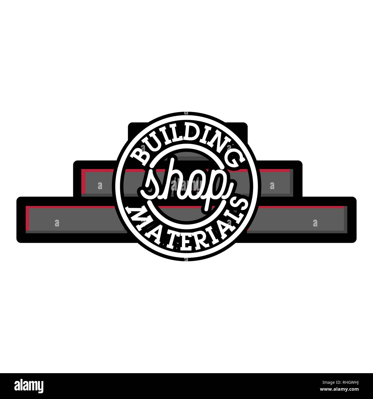 Color vintage building materials shop emblem. Vector illustration, EPS ...