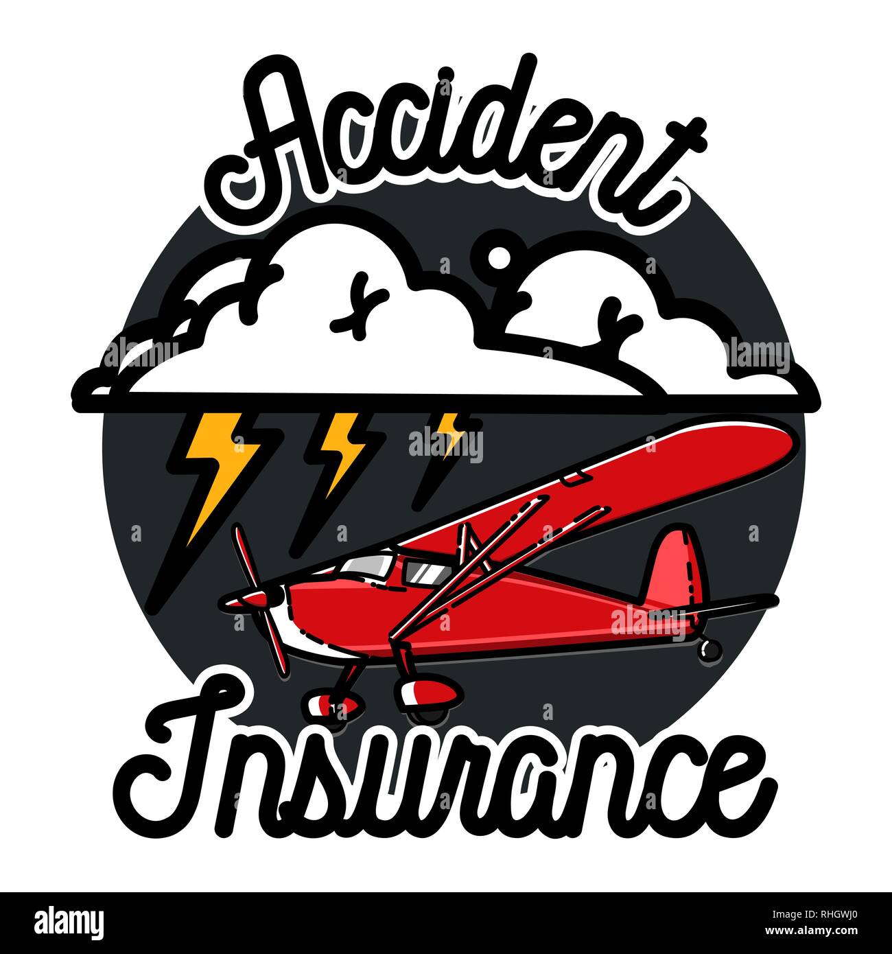 Color vintage accident insurance emblem. Vector illustration. Can be ...