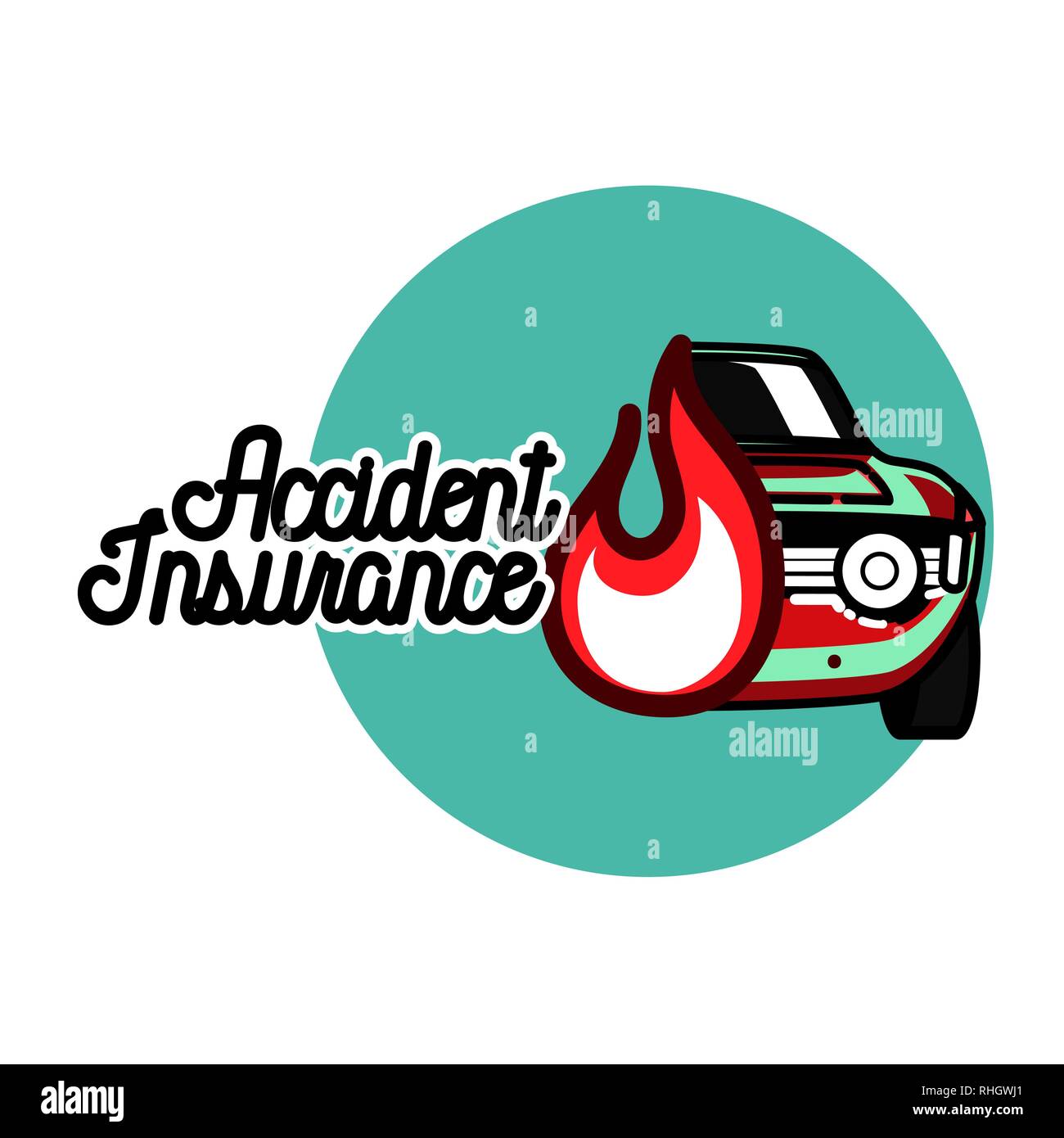 Color vintage accident insurance emblem. Vector illustration. Can be ...
