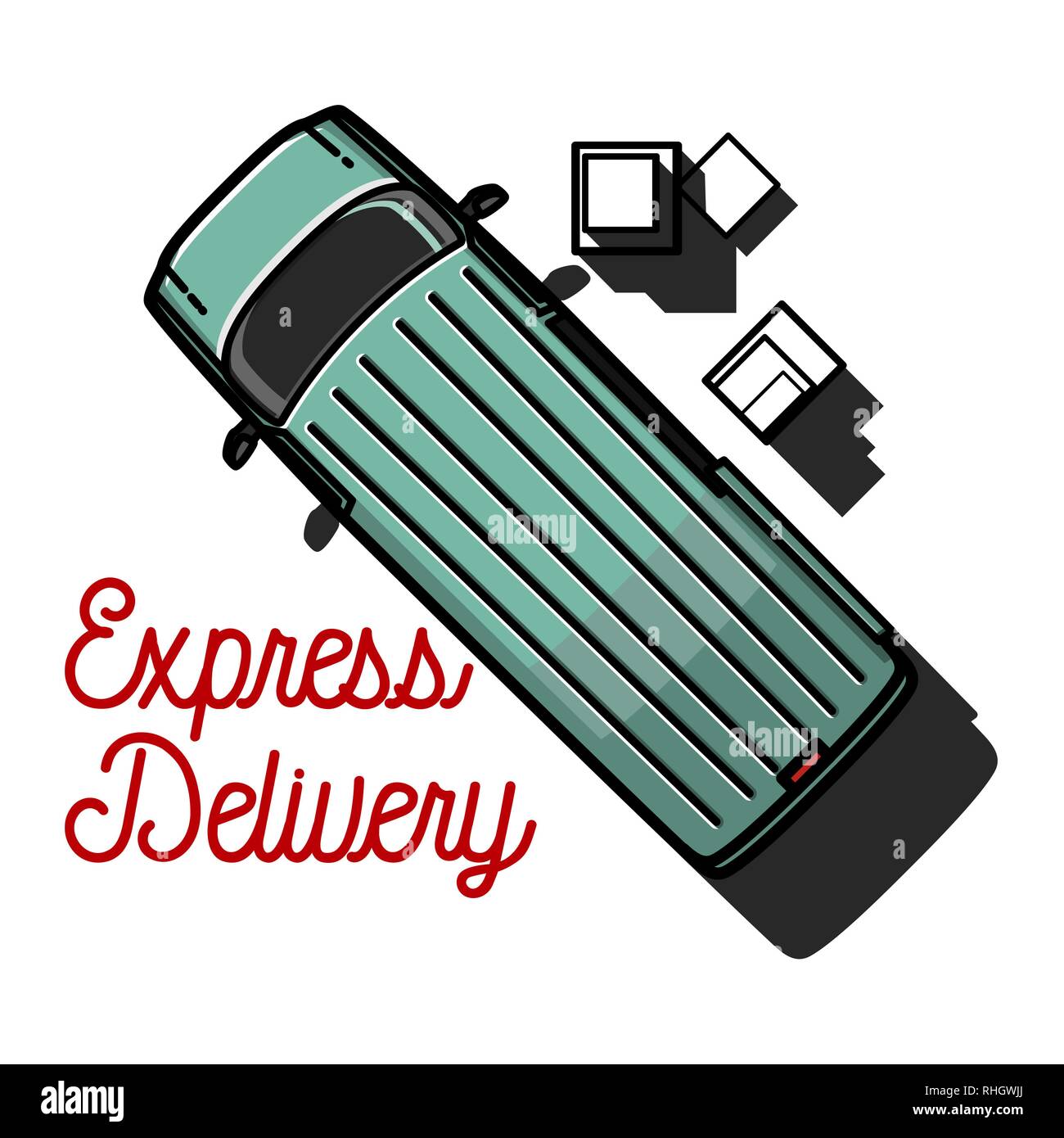 Color vintage express delivery emblem. Vector illustration, EPS 10 ...