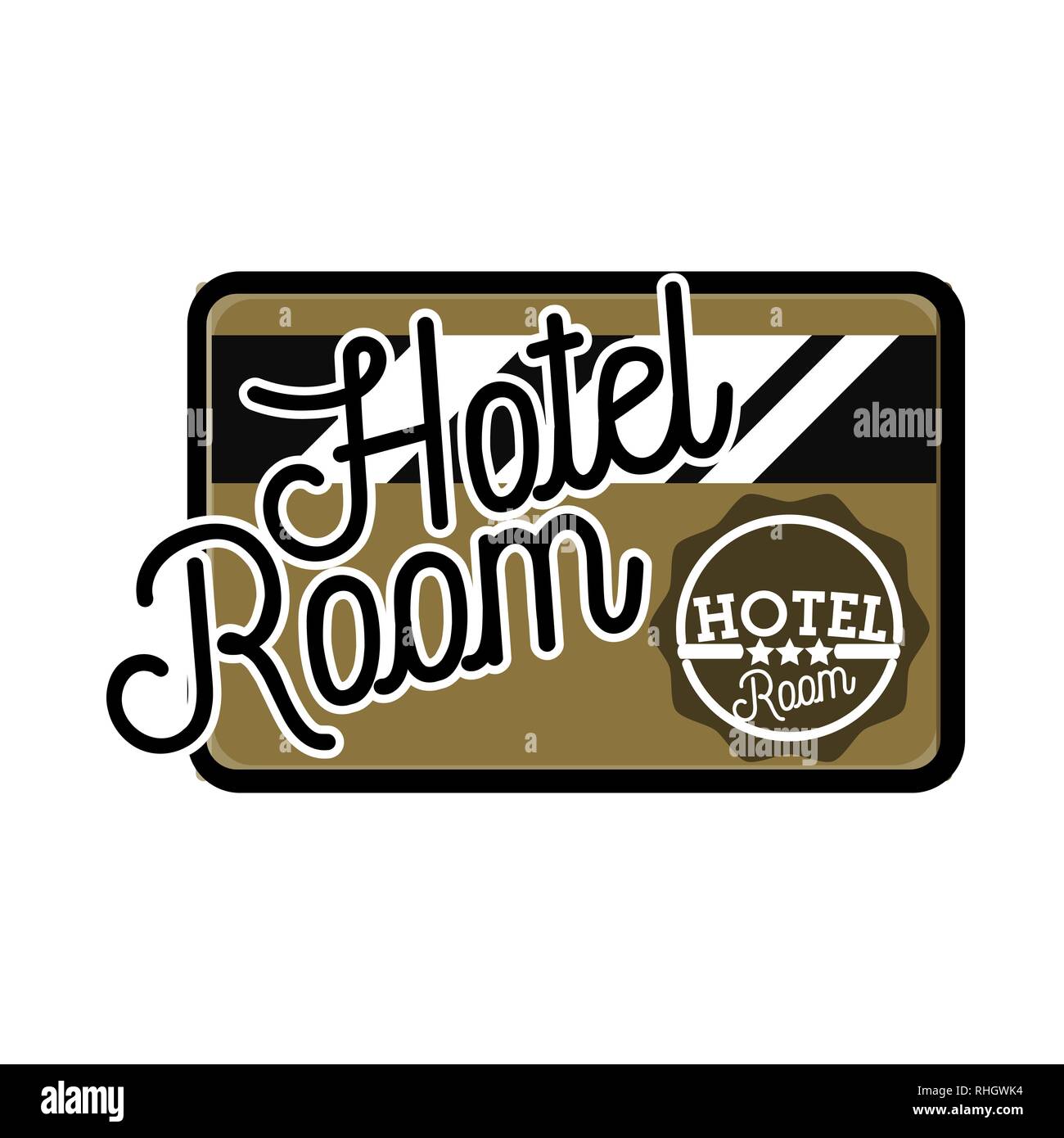 Color vintage hotel emblem, label, badge and design elements. Vector ...