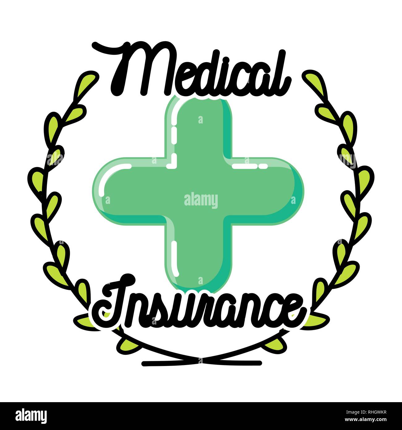 Color vintage medical insurance emblem, label, badge and design ...