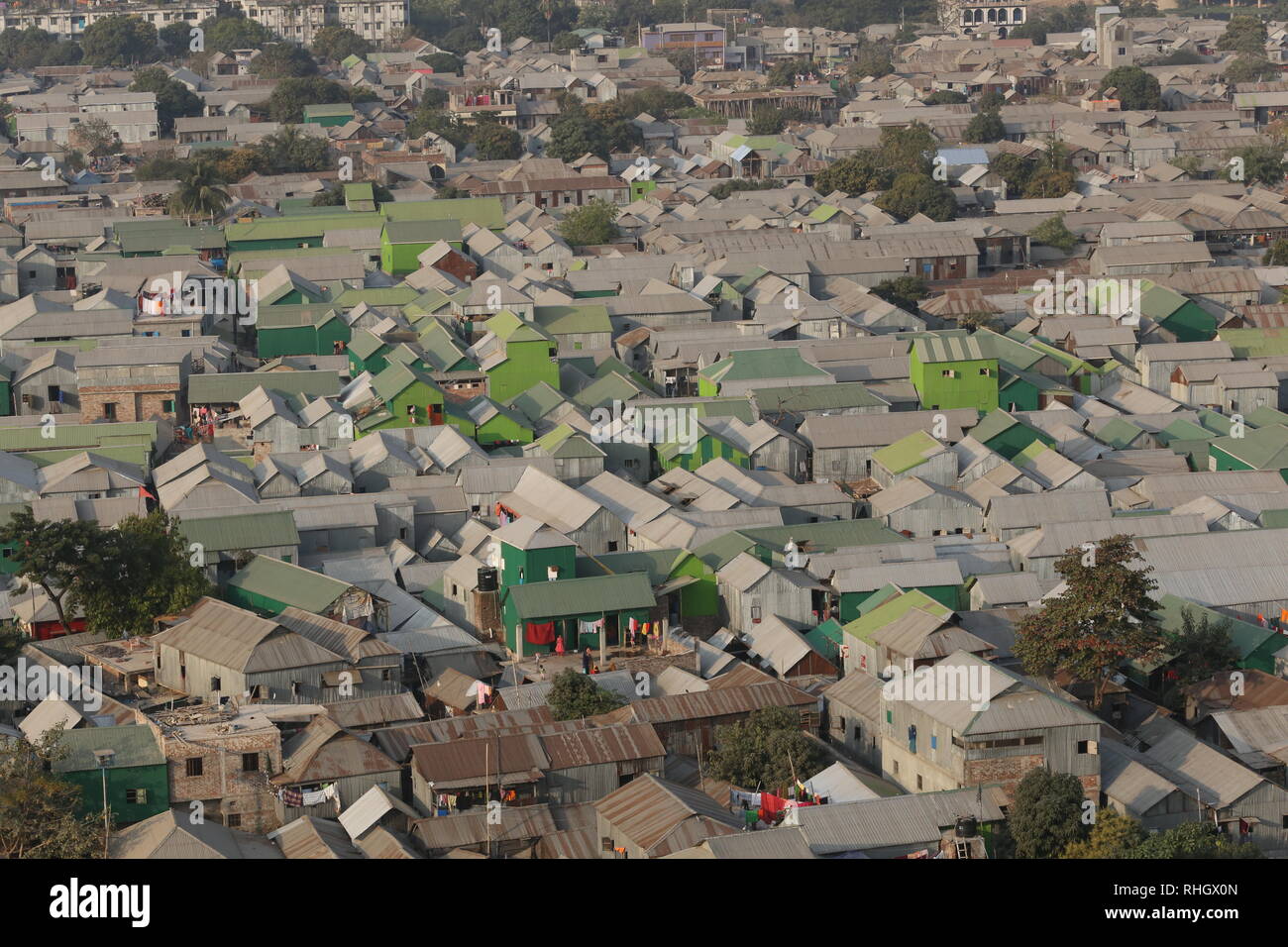 Arial view of the Korail slum in Dhaka, Bangladesh, January 31, 2019 ...
