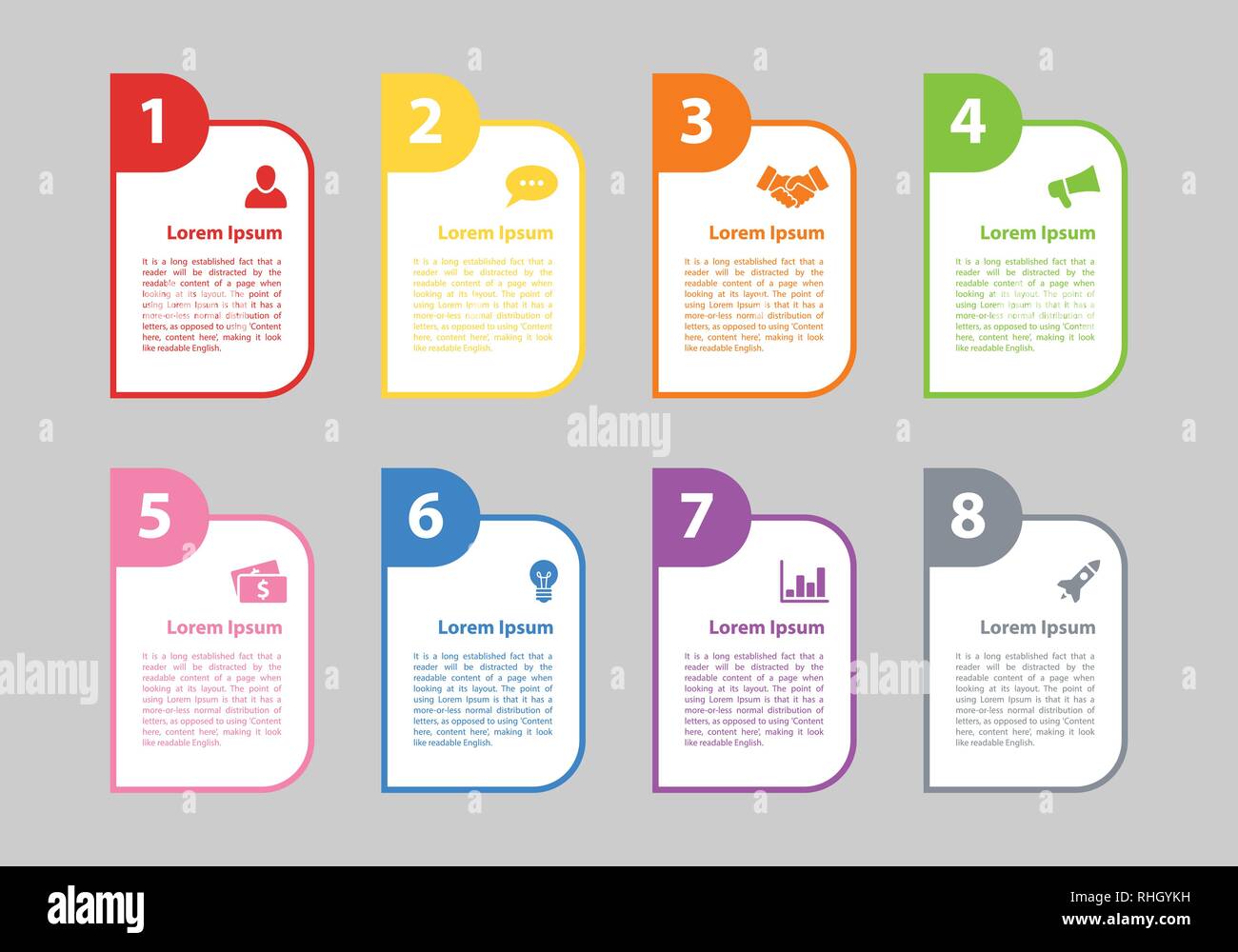 Infographic design business concept vector illustration with 8 steps or ...