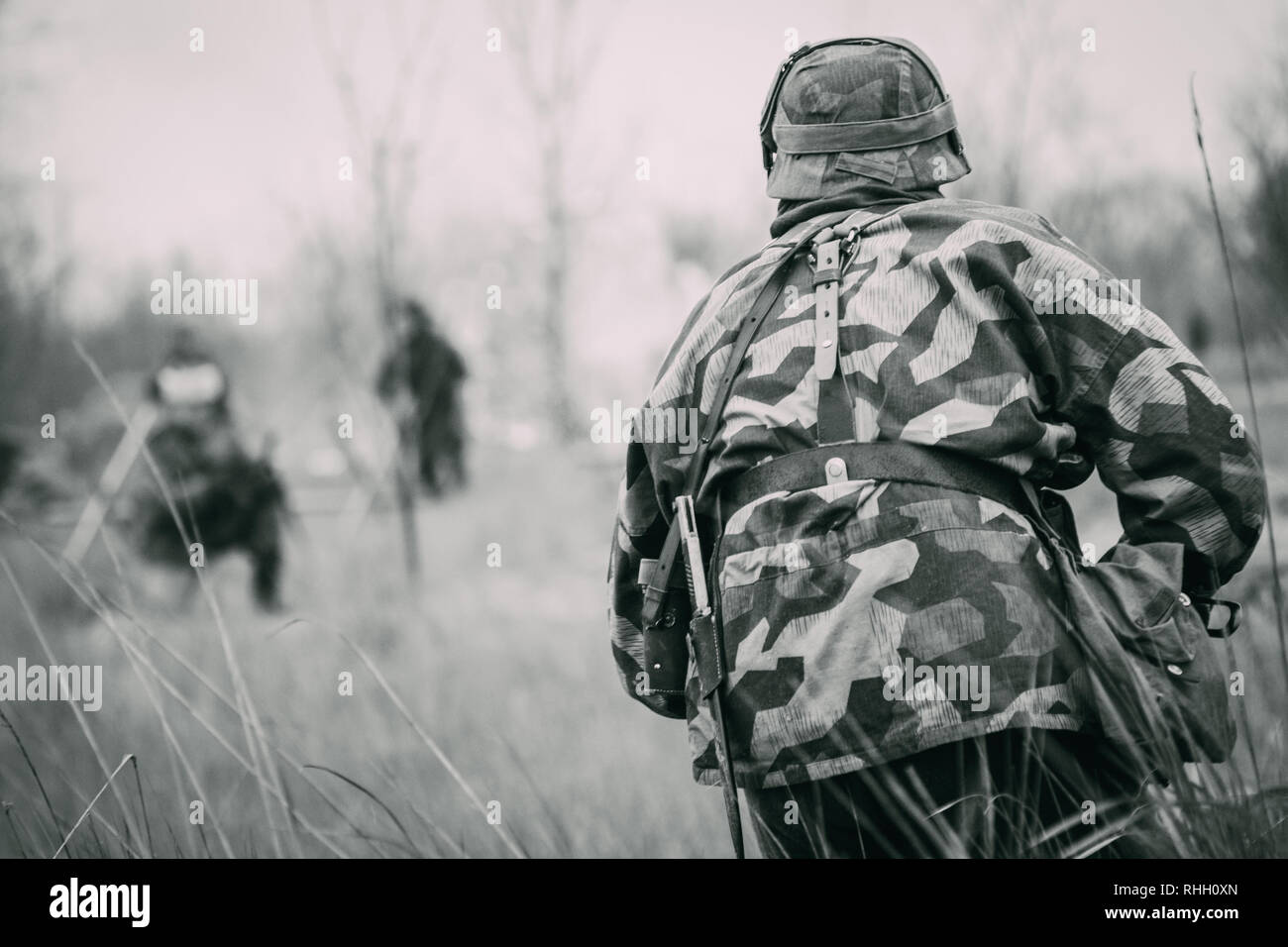 Wehrmacht German soldier World War II view from the back, the soldier ...