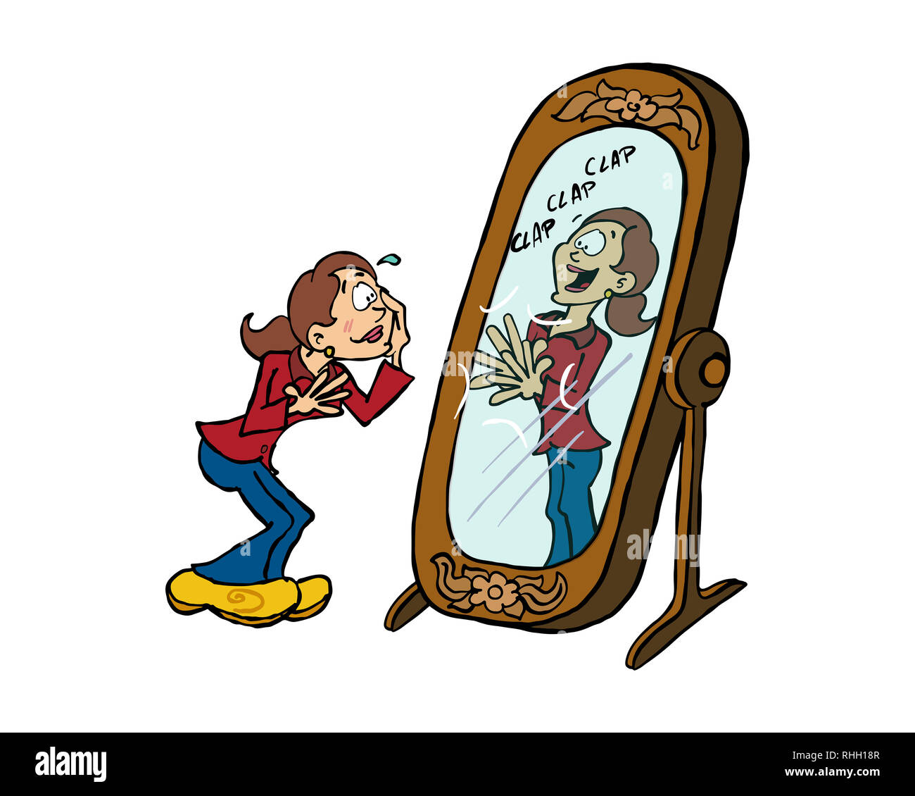 Mirror cartoon hi-res stock photography and images - Alamy