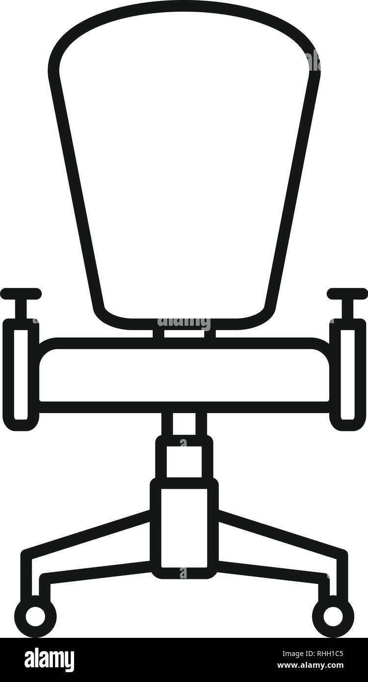 Office desk chair icon. Outline office desk chair vector icon for web ...