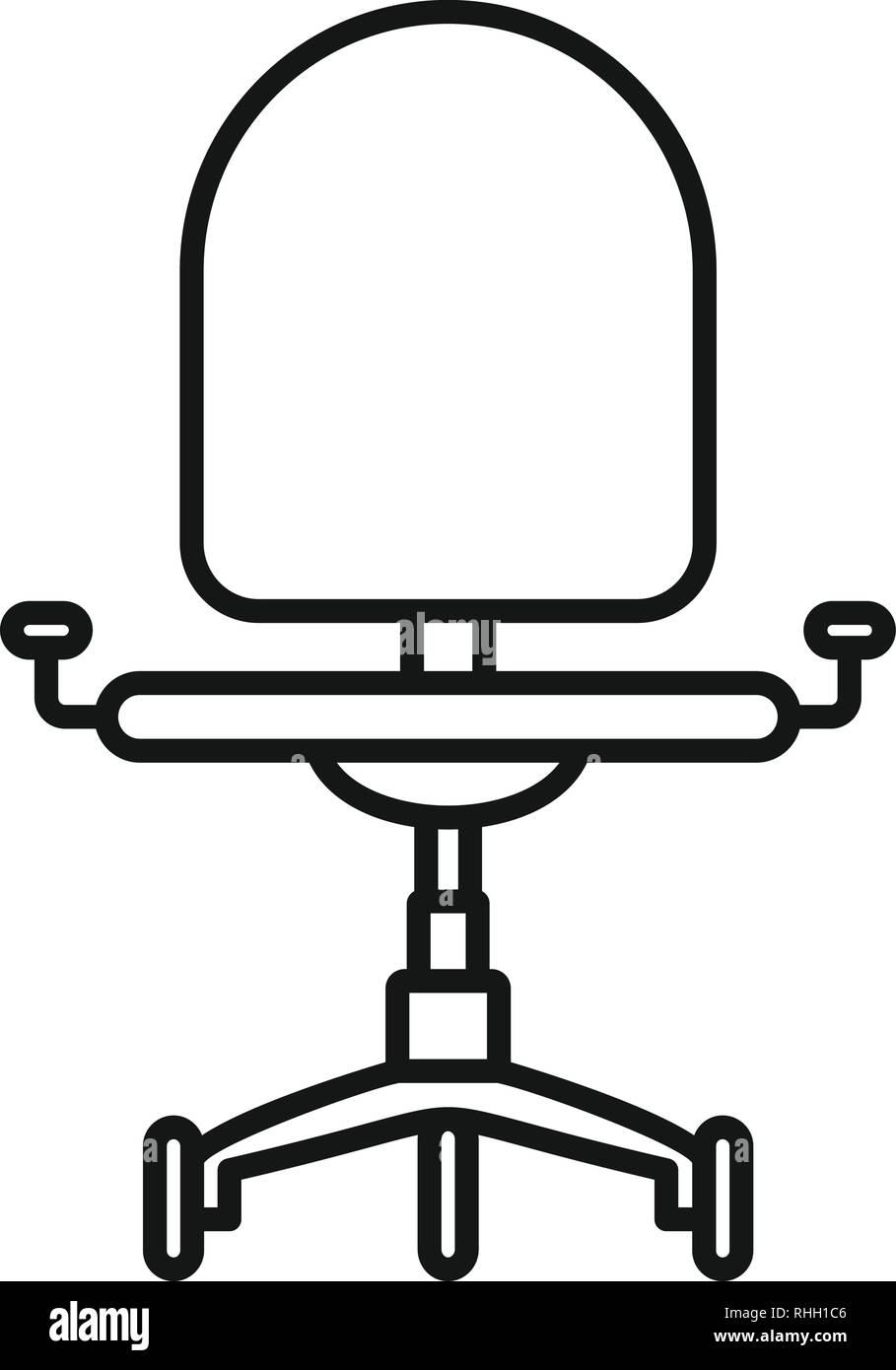 Desk chair icon. Outline desk chair vector icon for web design isolated ...