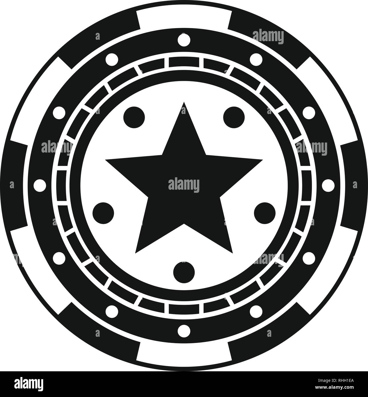 Star casino chip icon. Simple illustration of star casino chip vector ...