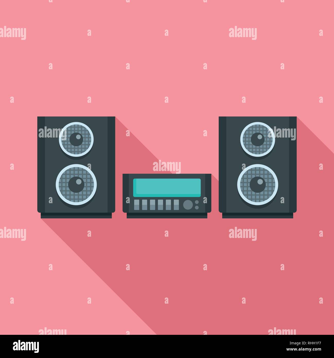 Digital stereo system icon. Flat illustration of digital stereo system ...