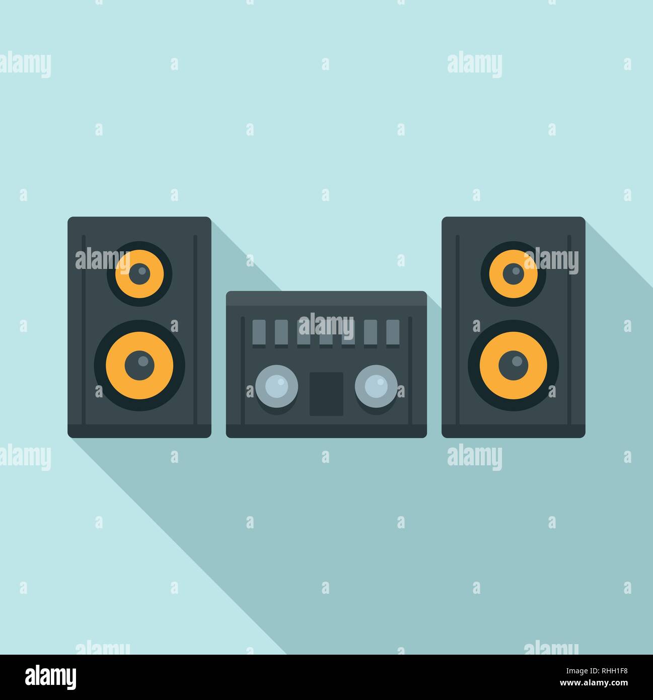 Modern stereo system icon. Flat illustration of modern stereo system ...
