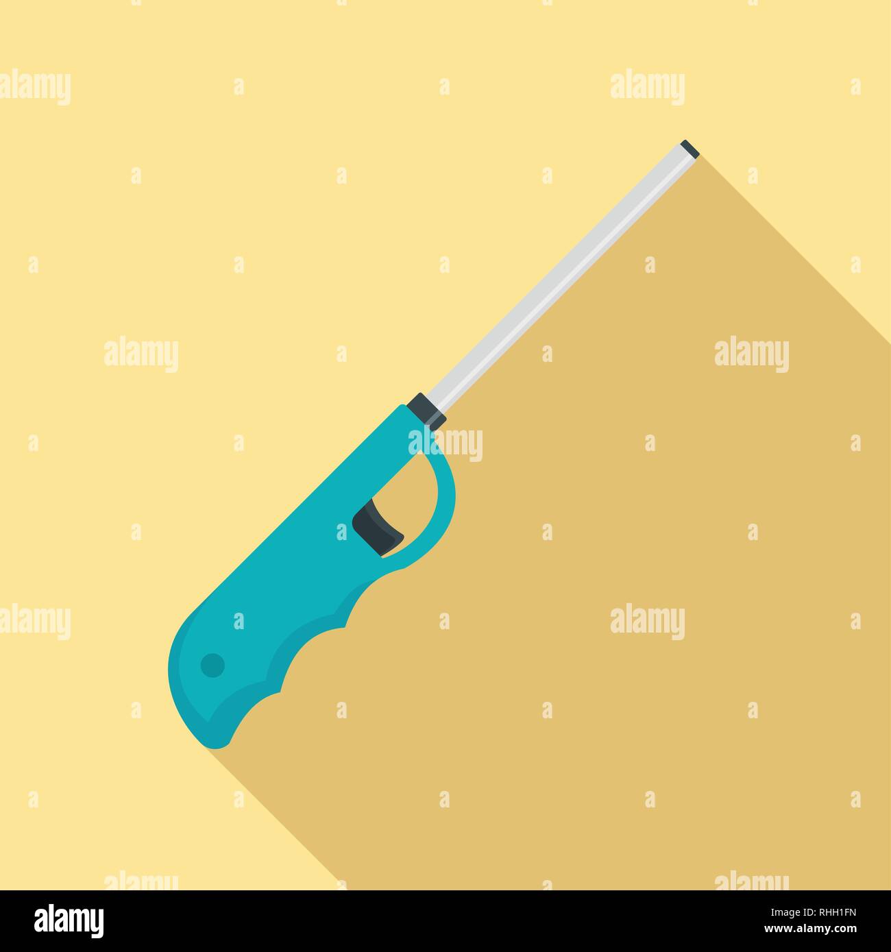 Long electric lighter icon. Flat illustration of long electric lighter ...