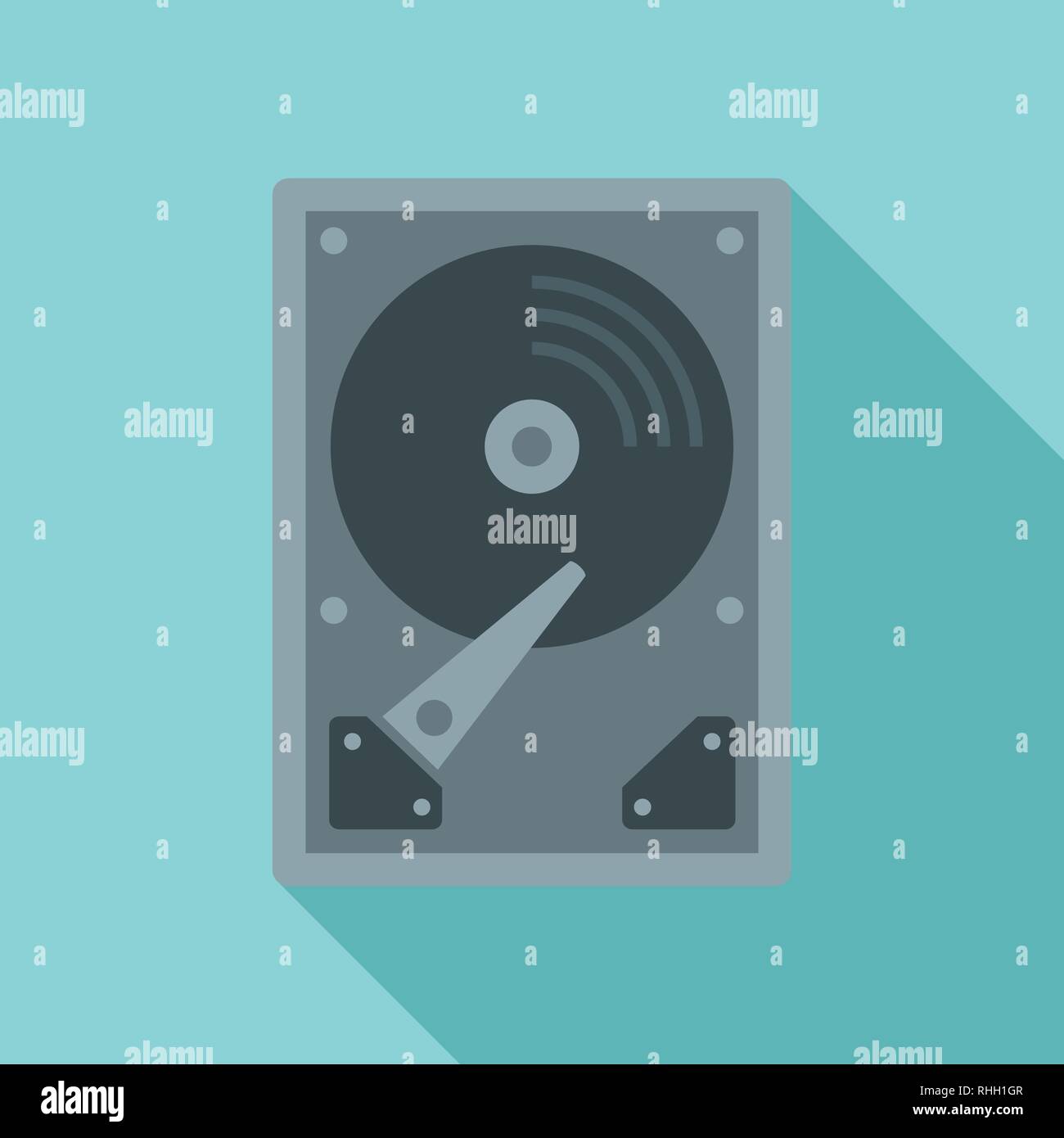 Server hard disk icon. Flat illustration of server hard disk vector ...