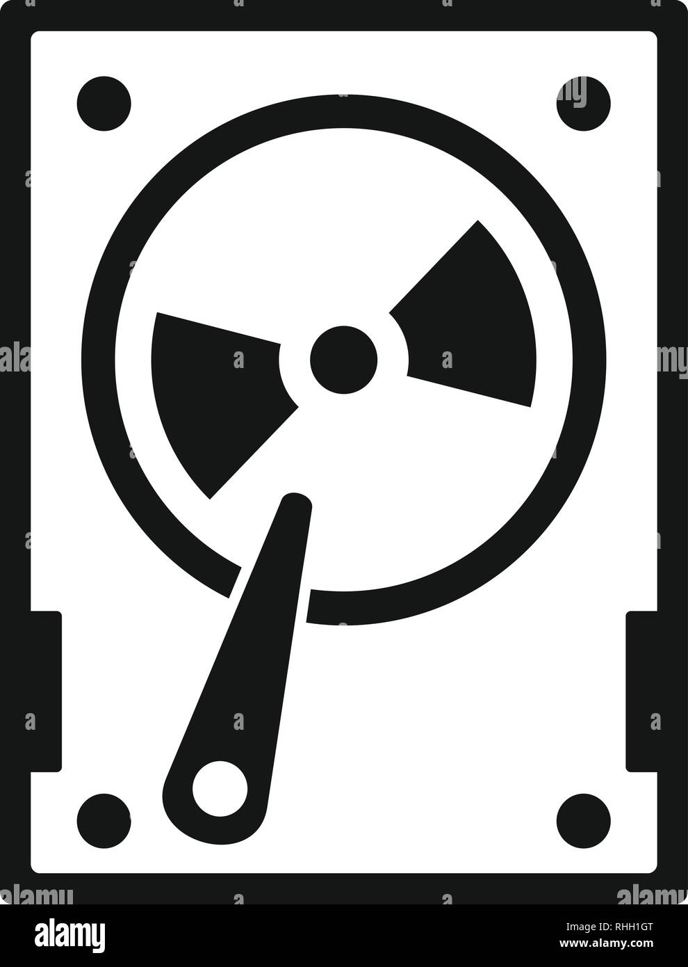 Magnetic hard disk icon. Simple illustration of magnetic hard disk ...
