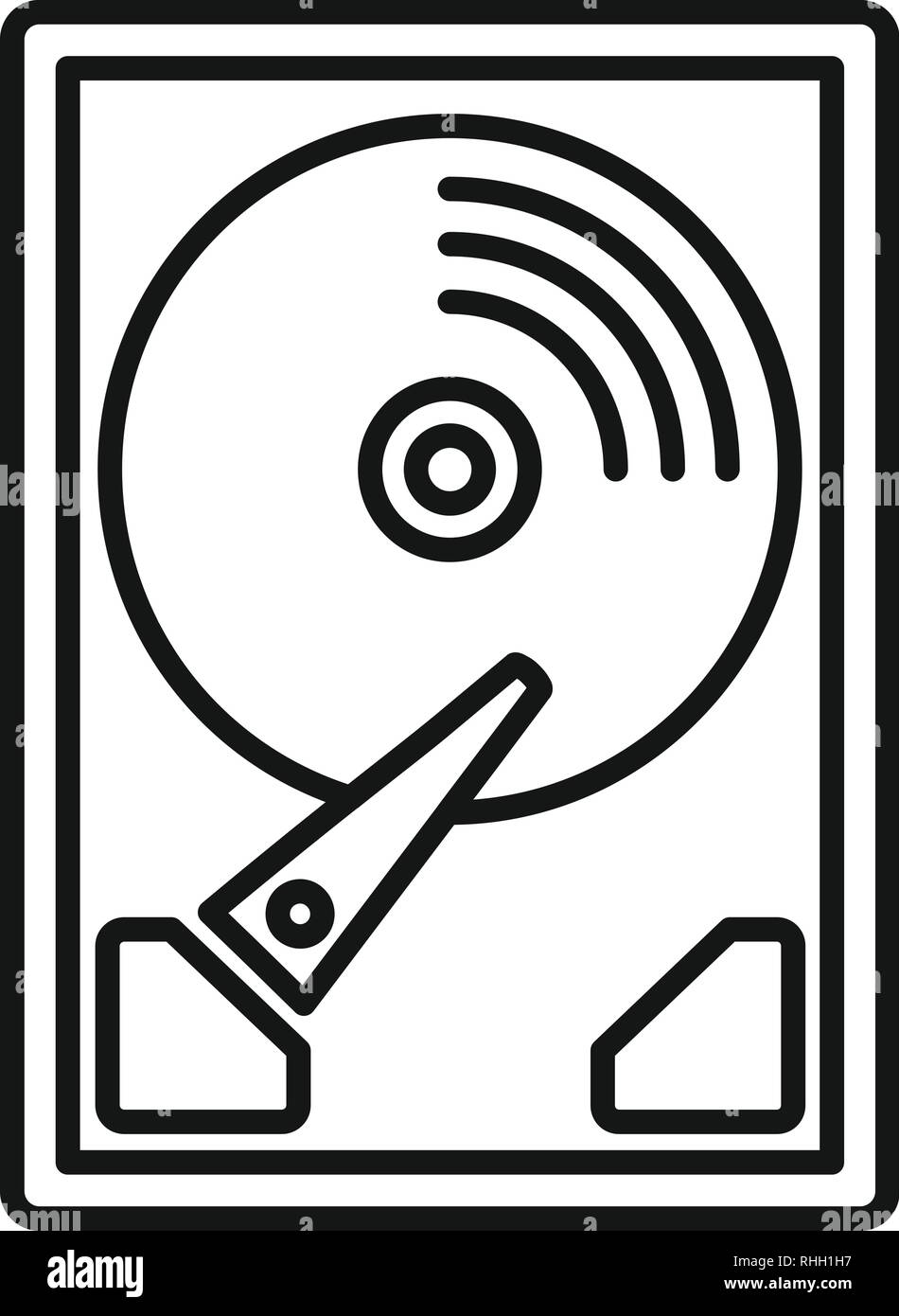 Server hard disk icon. Outline server hard disk vector icon for web ...