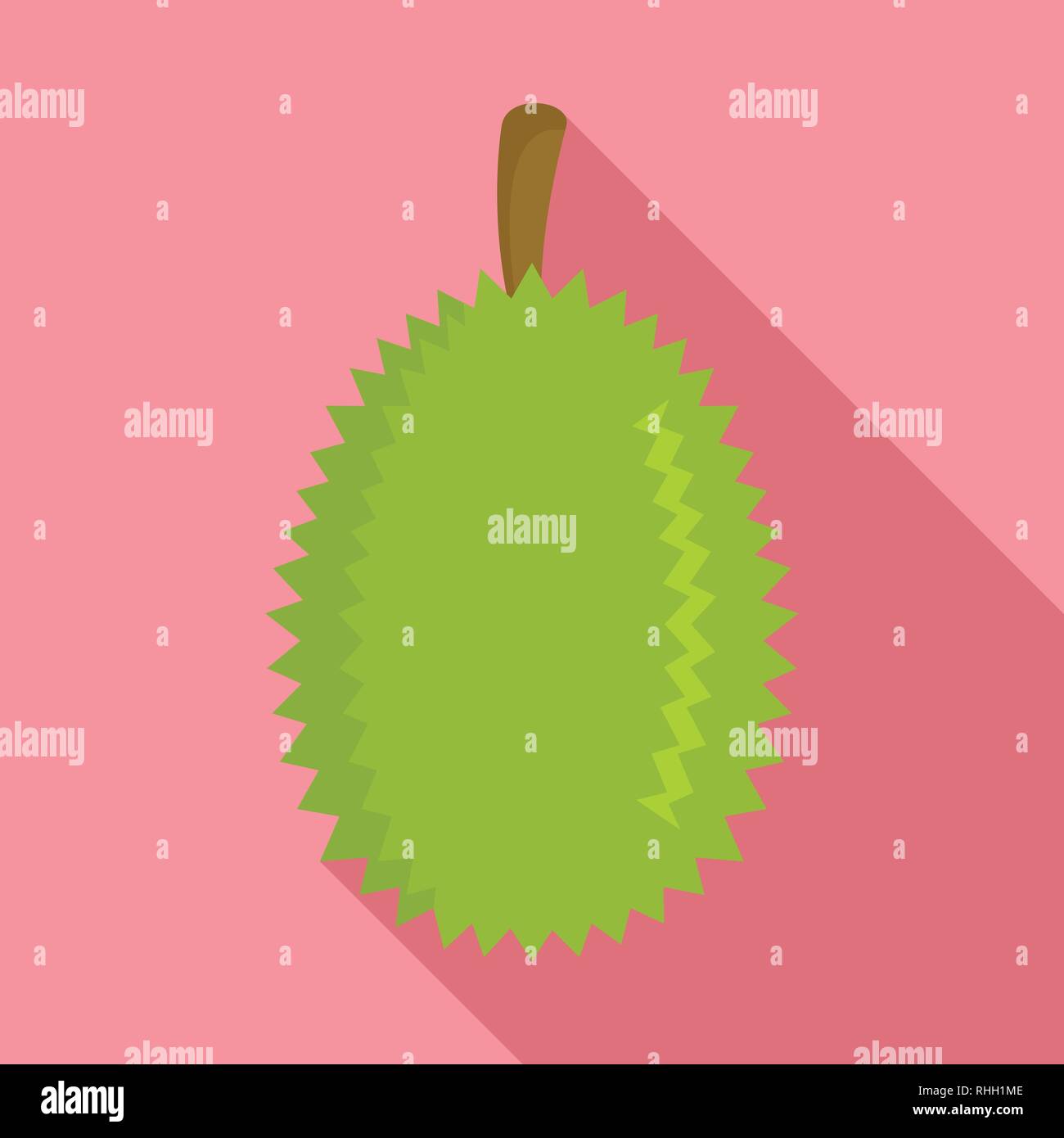 Whole durian icon. Flat illustration of whole durian vector icon for ...