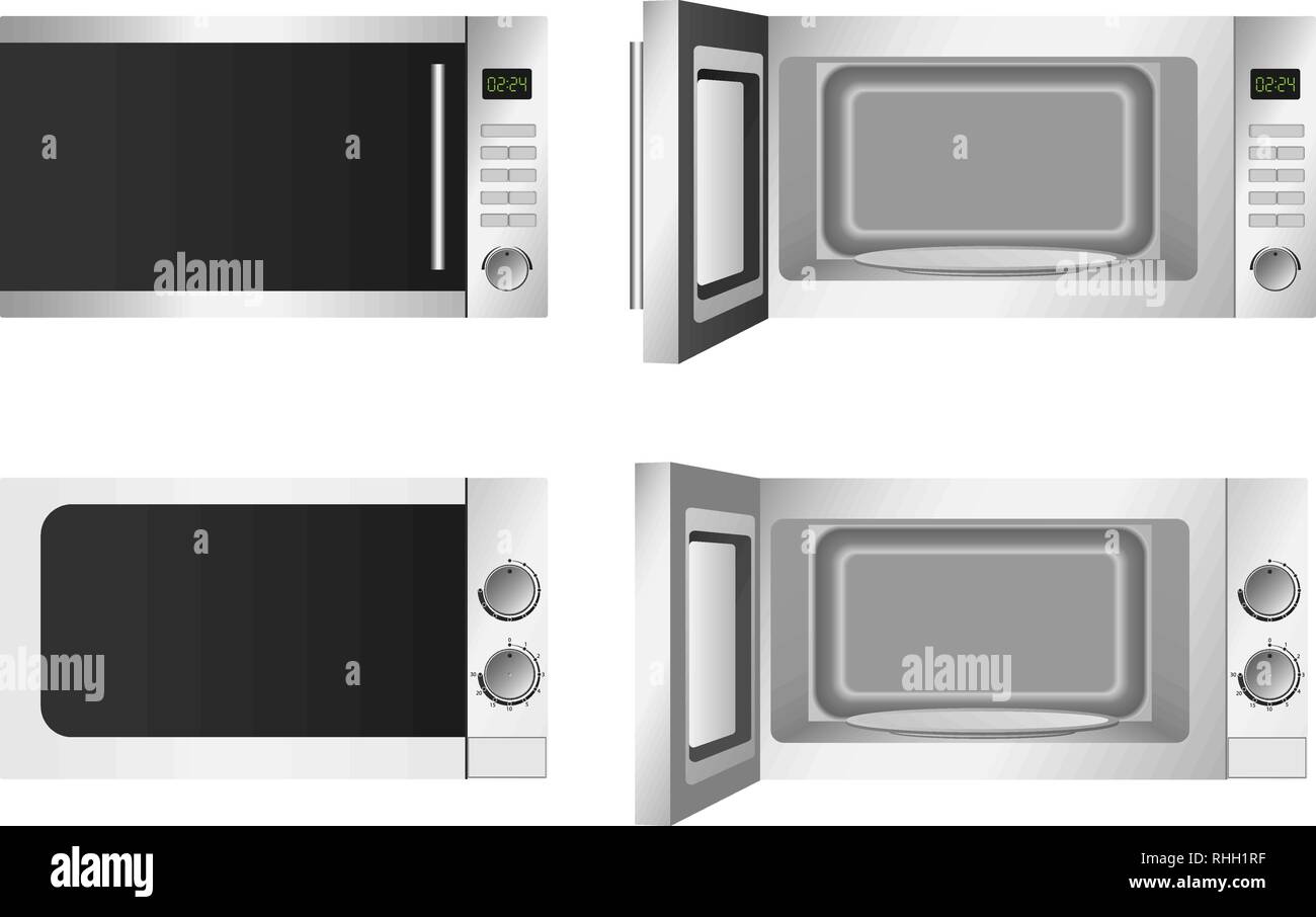Microwave icons set. Realistic set of microwave vector icons for web ... Microwave icons set. Realistic set of microwave vector icons for web ...