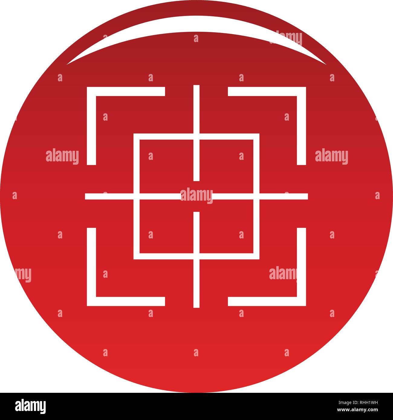 Square target icon. Simple illustration of square target vector icon ...