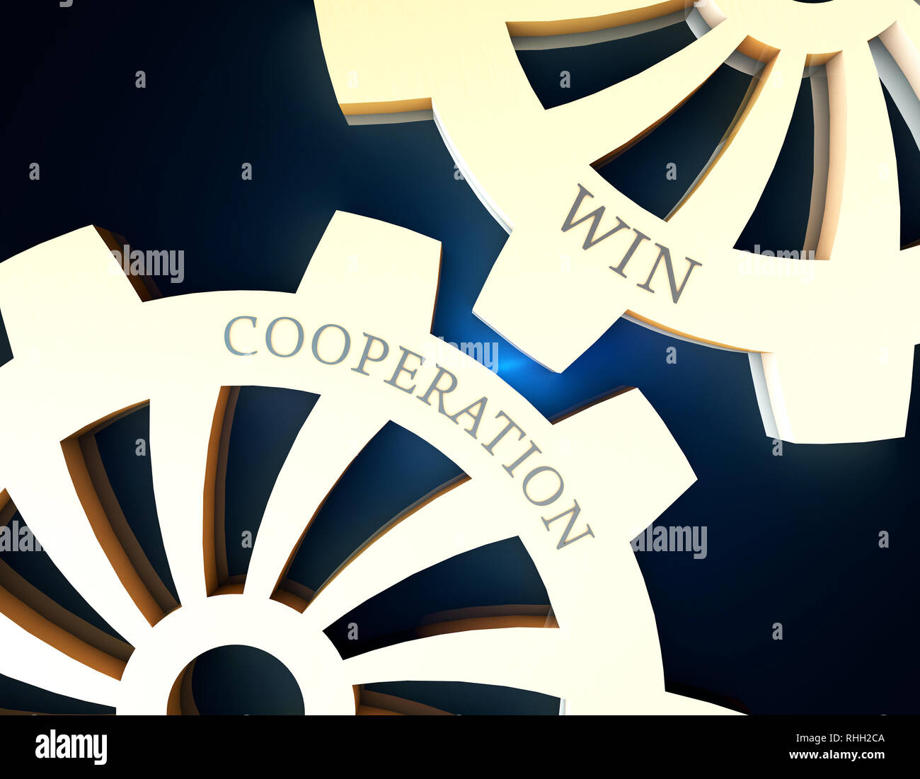 Cooperative gear and victory gear, close relationship and cooperation ...
