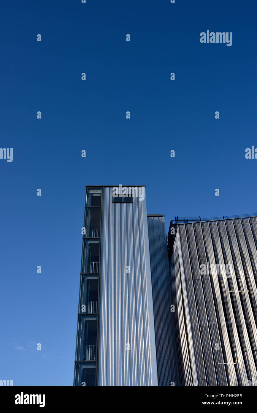 Multi storey car park with metal cladding at the rock triangle mixed ...