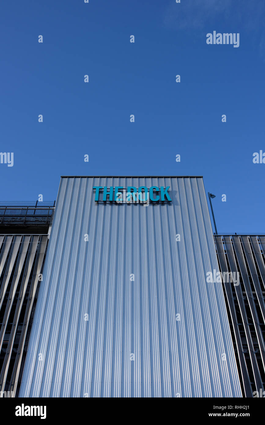 Multi storey car park with vertical rainscreen metal cladding and ...