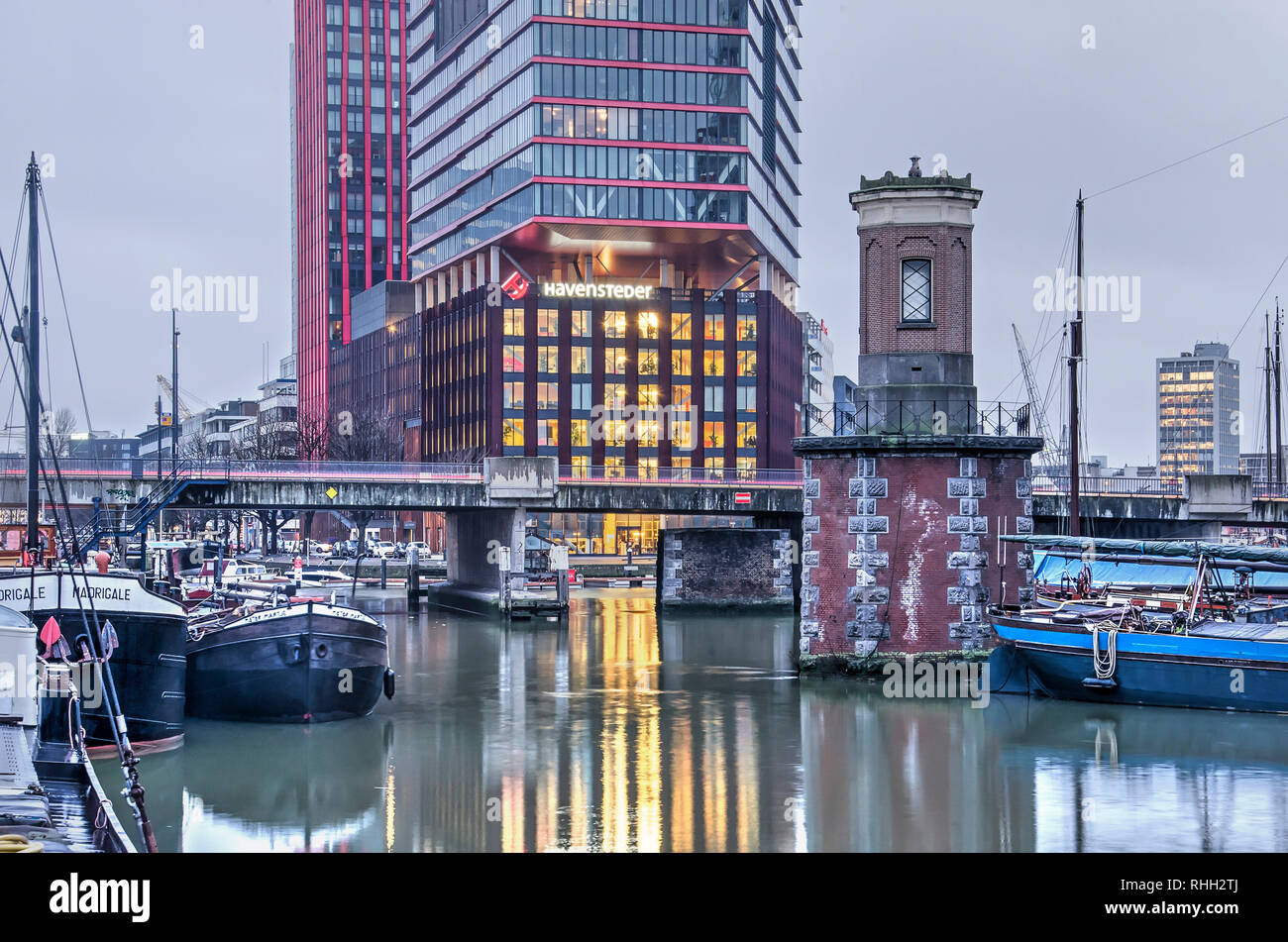 Rotterdam, The Netherlands, January 11, 2019: residential and office ...