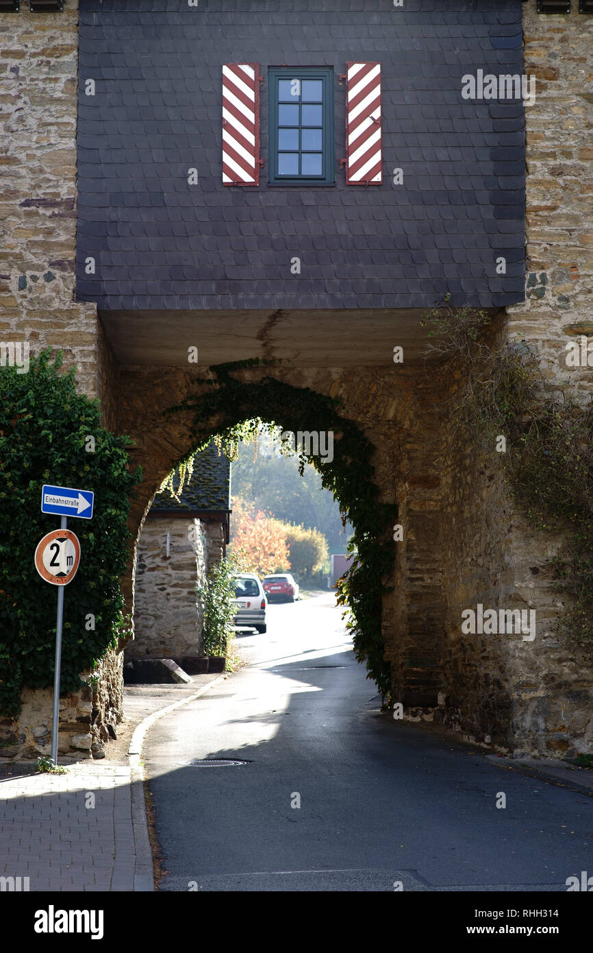 The city gate and the passage at the Duchscherer house in Hadamar a ...