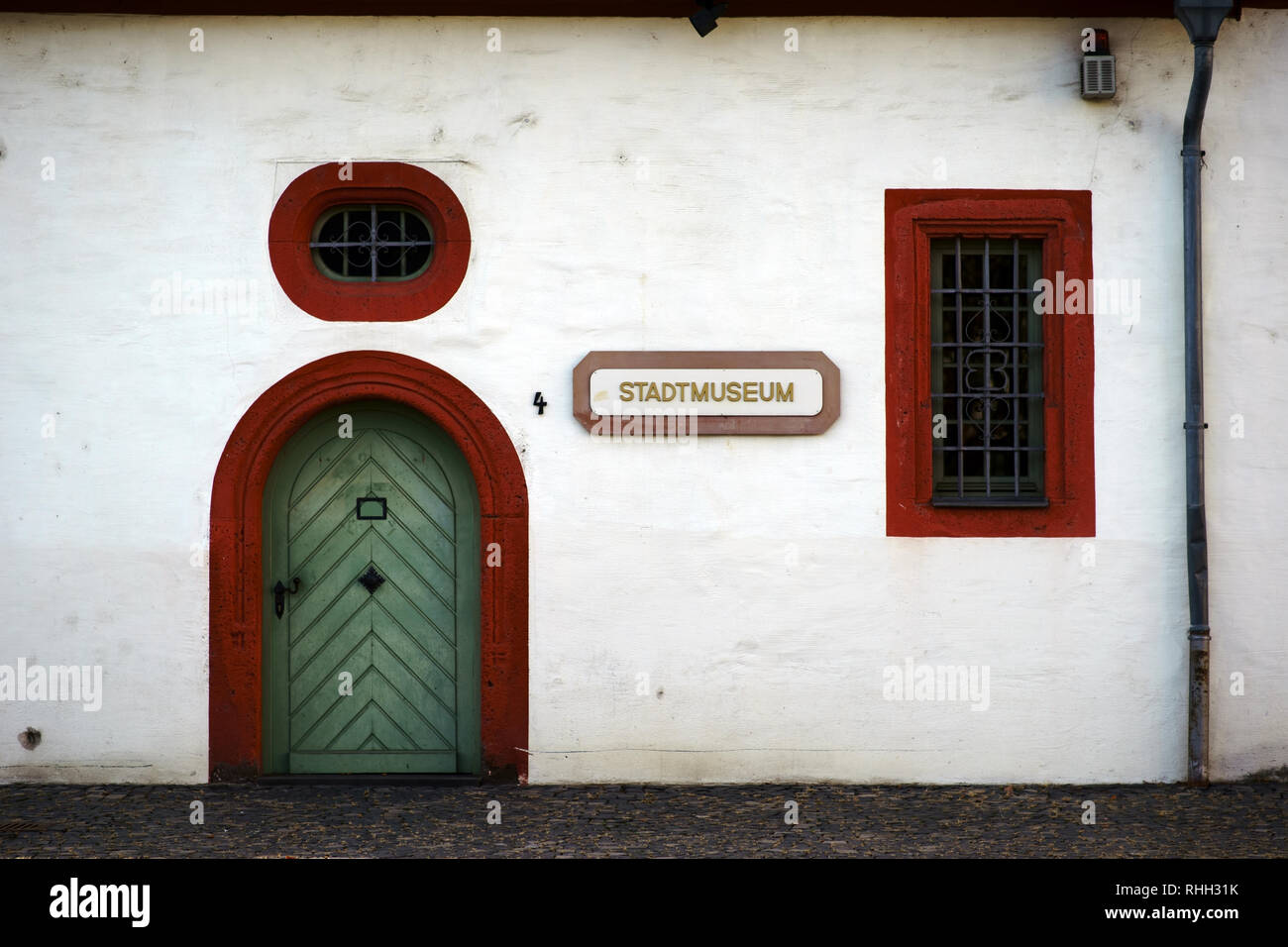 The sign and entrance of the City Museum or the Glass Museum in Hadamar ...