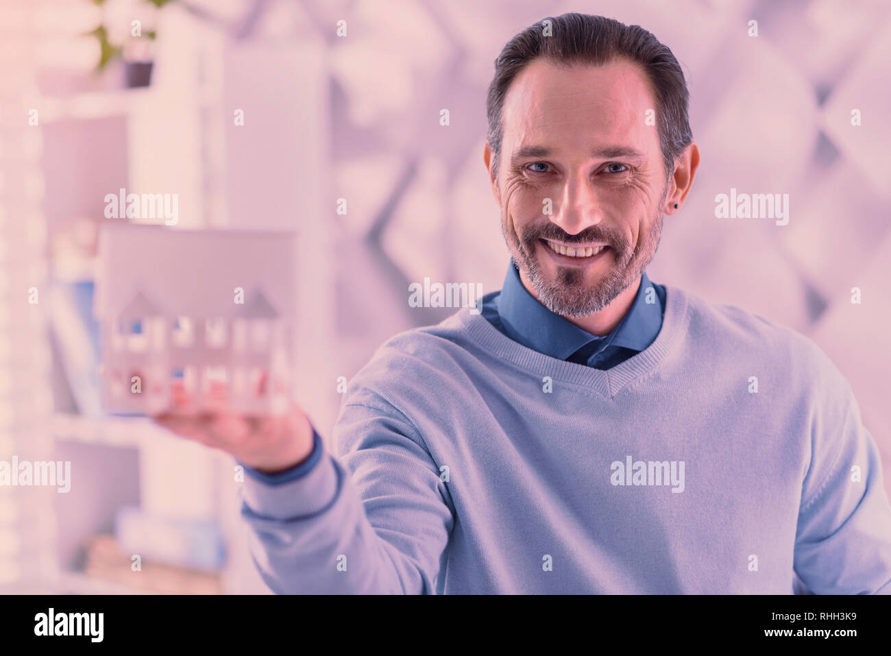 Appealing male engineer enjoying work with modeling Stock Photo - Alamy