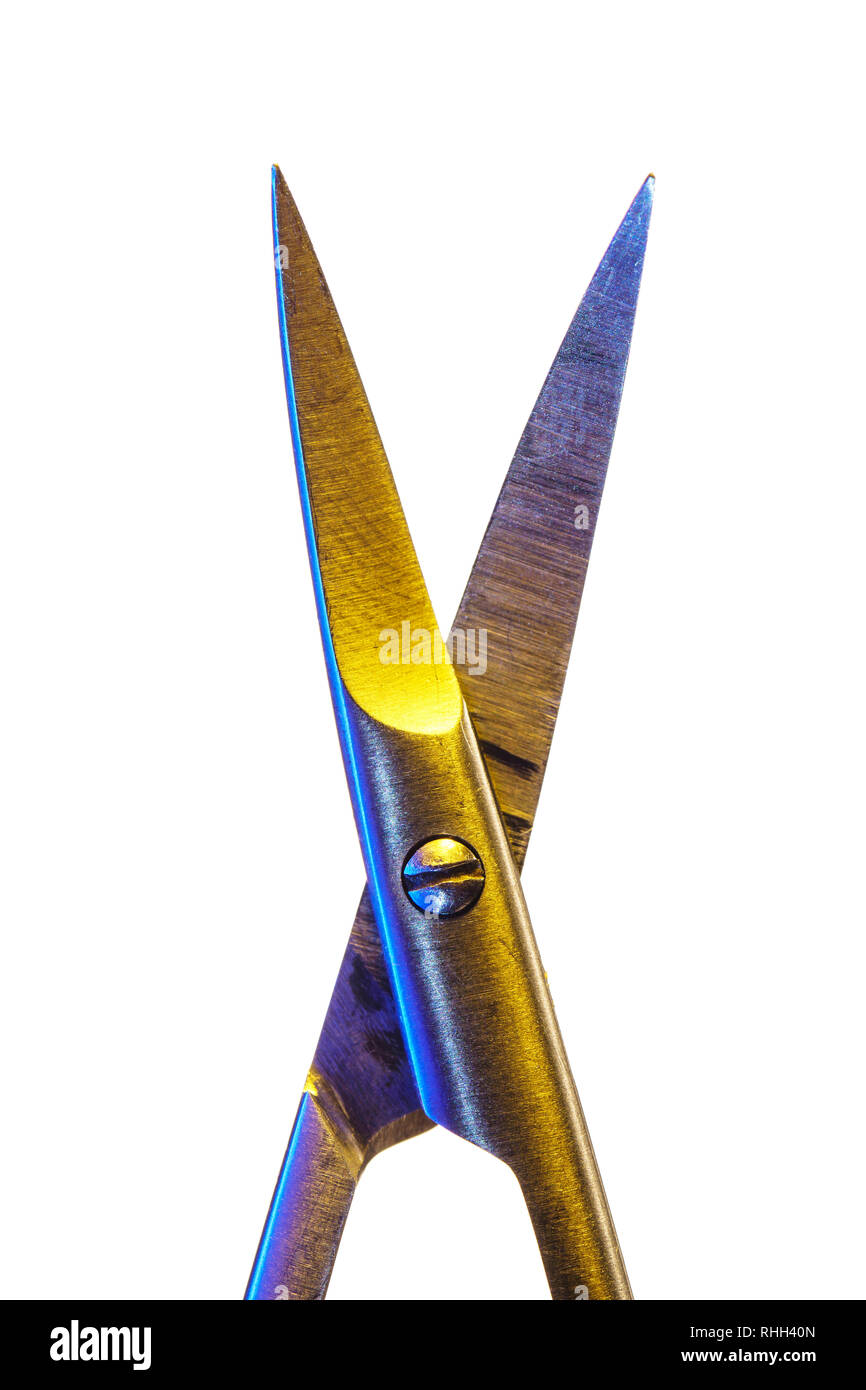 Manicure scissors isolated on a white background. Open nail scissors ...