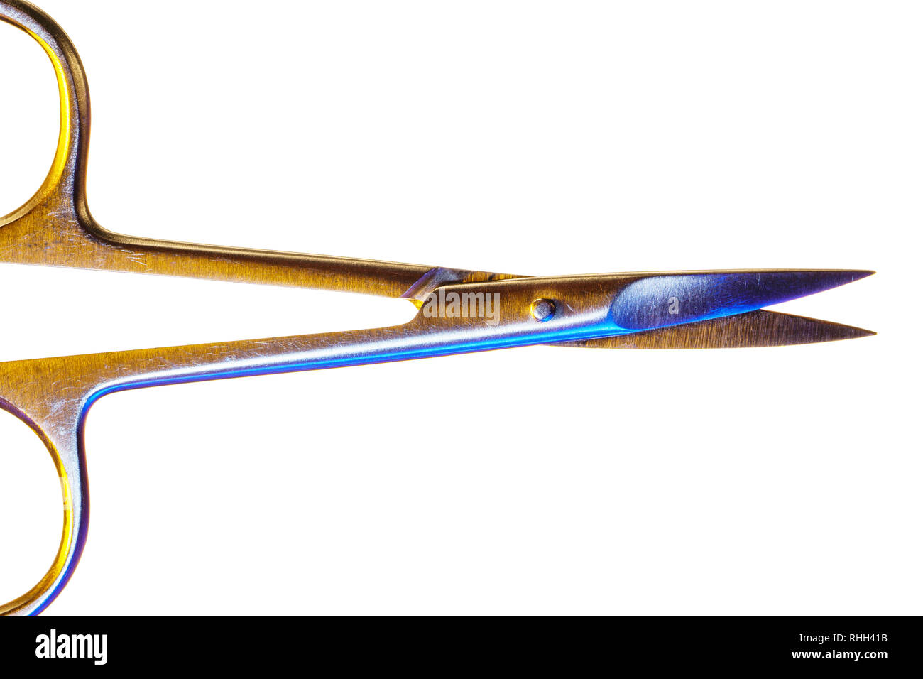 Manicure scissors isolated on a white background. Open nail scissors ...