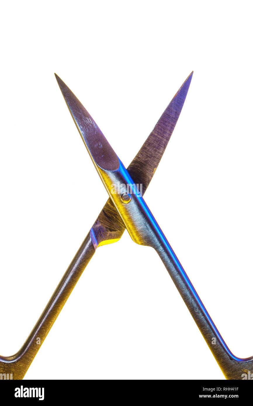 Manicure scissors isolated on a white background. Open nail scissors ...