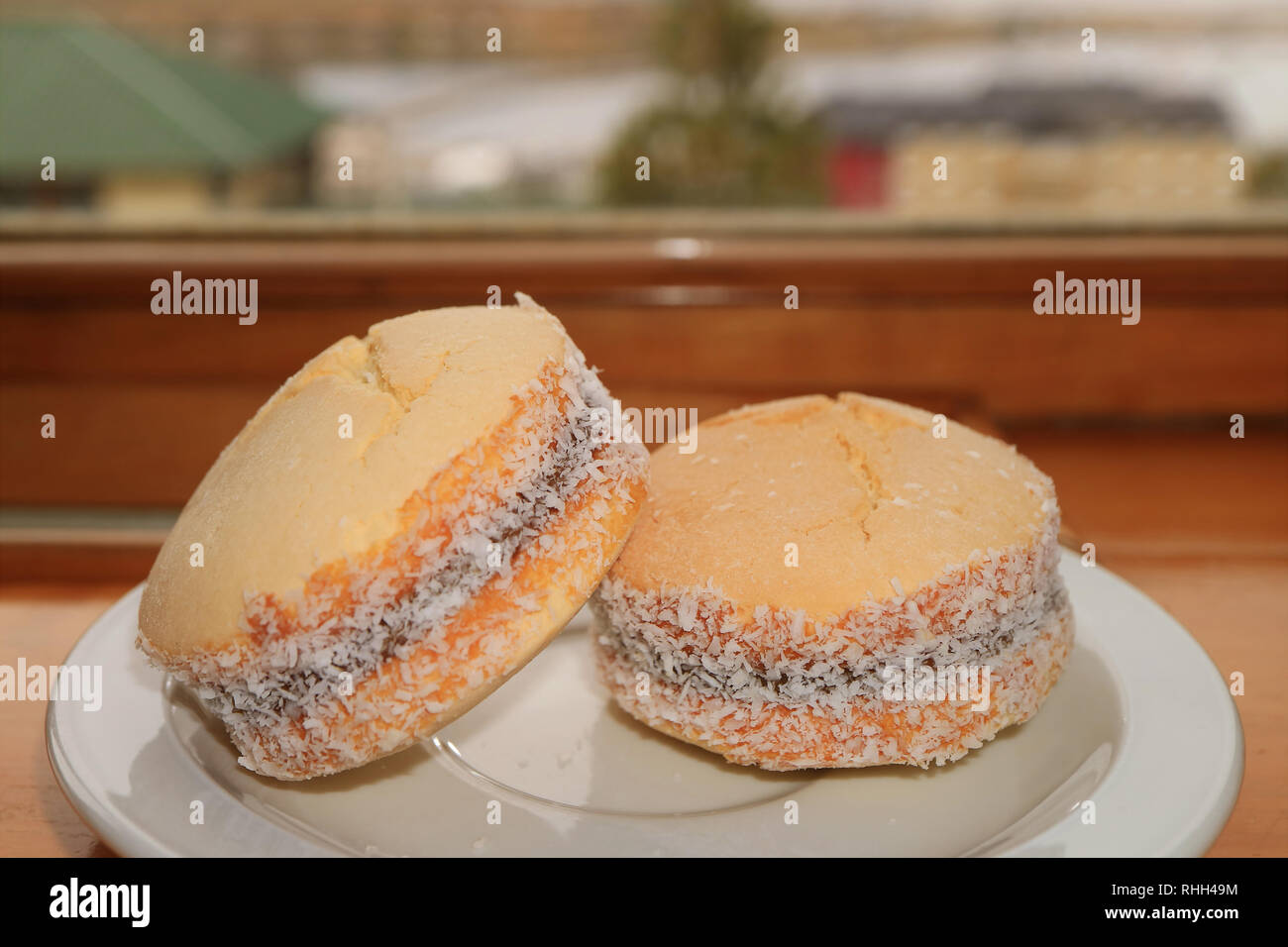 A Pair of Alfajores, Traditional Latin American Filling Cookies Served ...