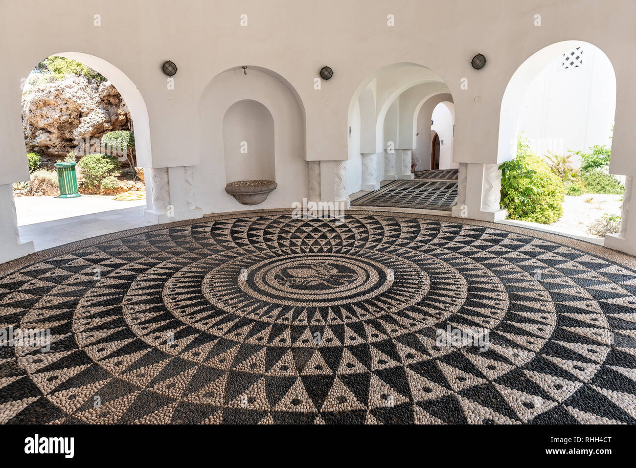 RHODES, GREECE - May 13, 2018: Ancient pebble mosaic in Kallithea ...