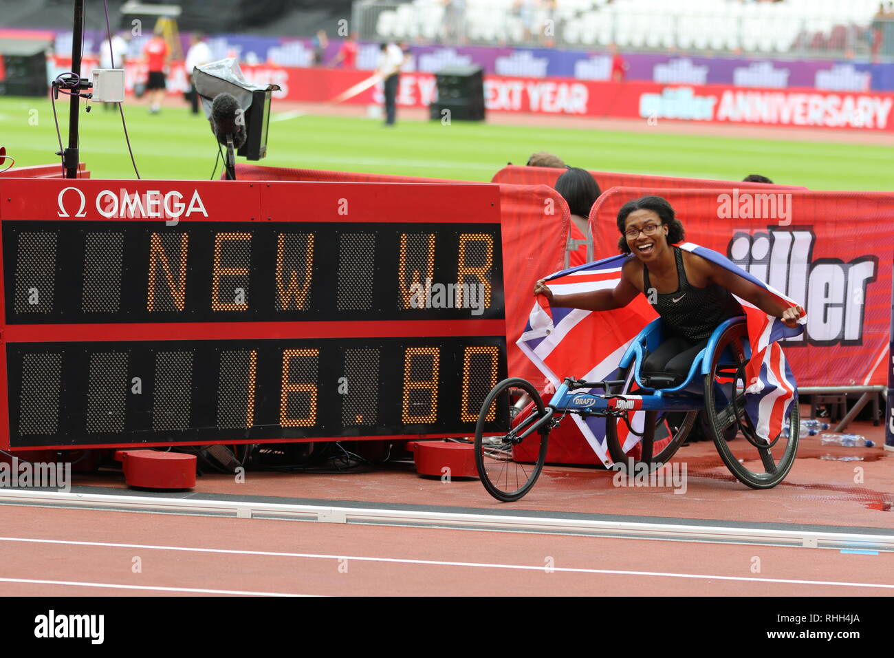 Kare Adenegan after setting a new T34 100 metres world record Stock ...