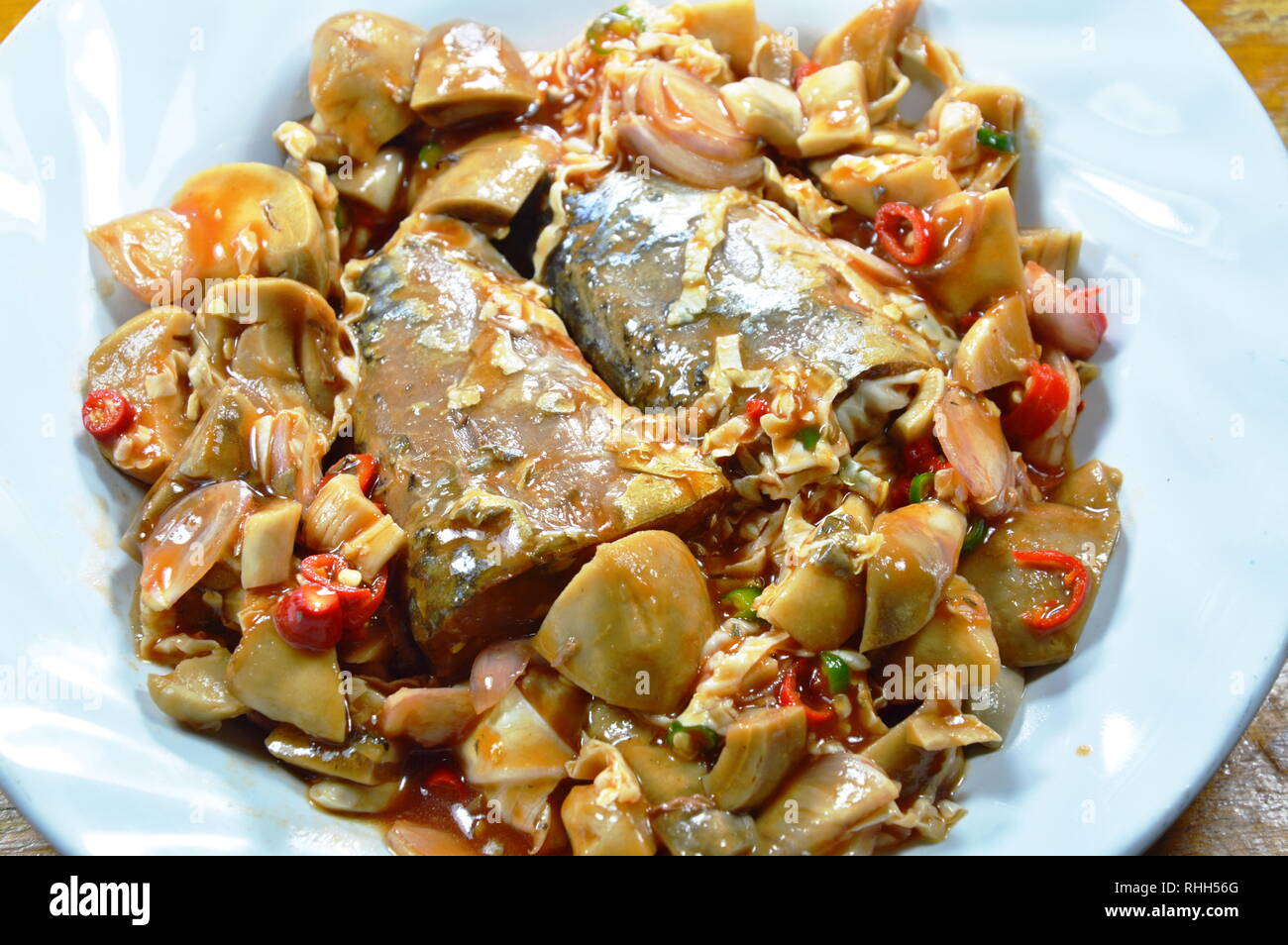 sardine canned fish dressing mushroom ketchup sauce spicy salad Stock ...