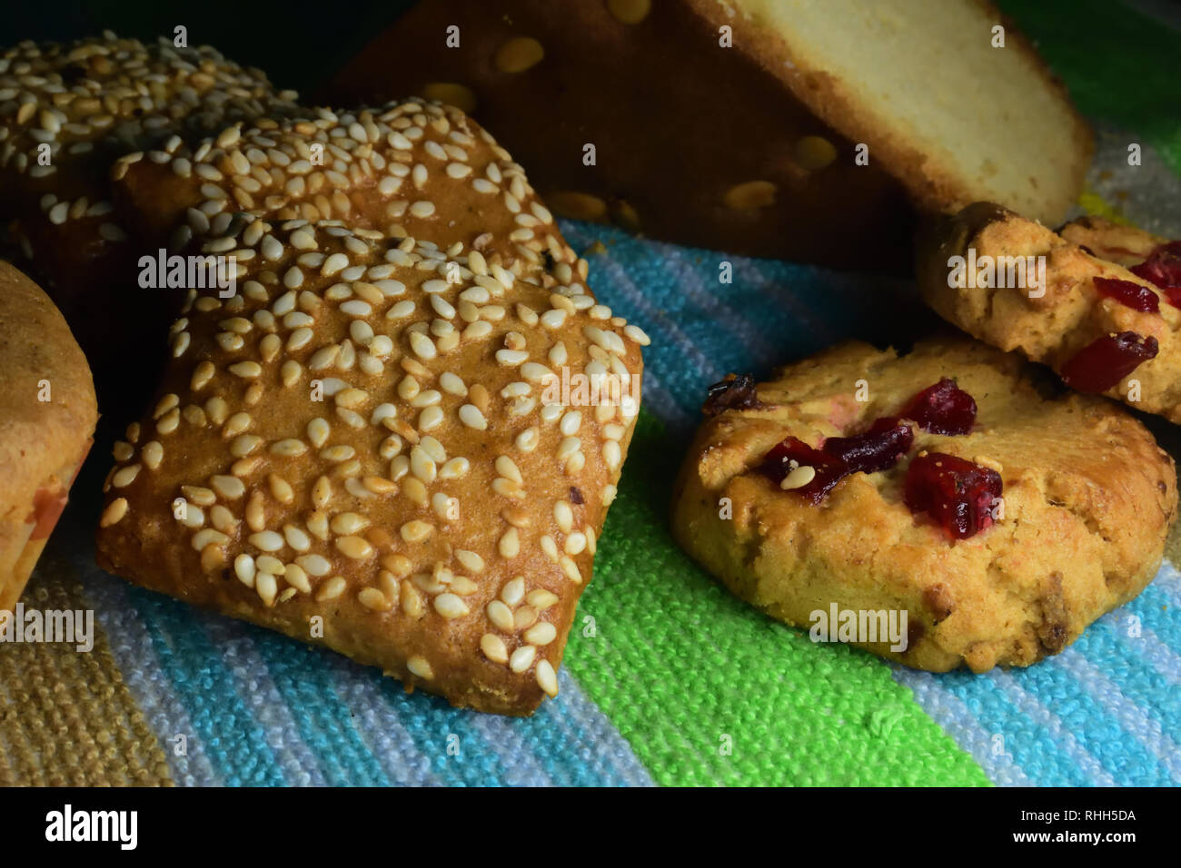 Bakery Biscuits on colorful background Stock Photo - Alamy