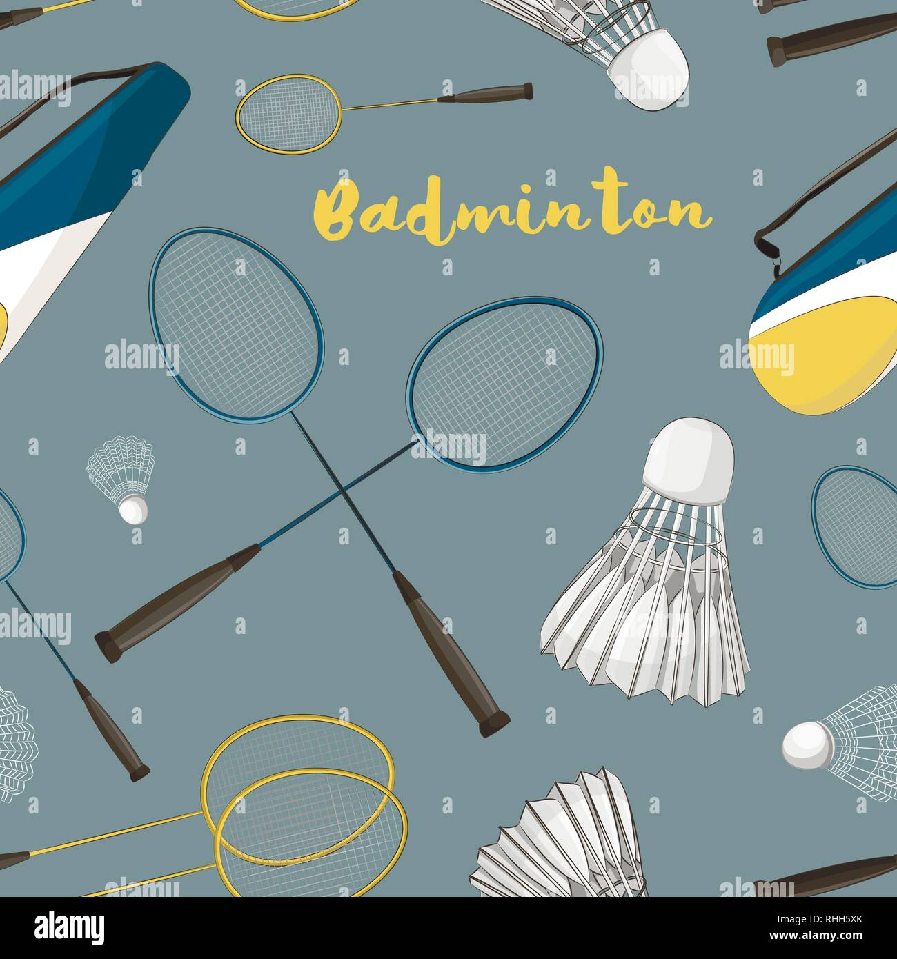 Badminton labels and icons set pattern. Vector illustration, EPS 10 ...