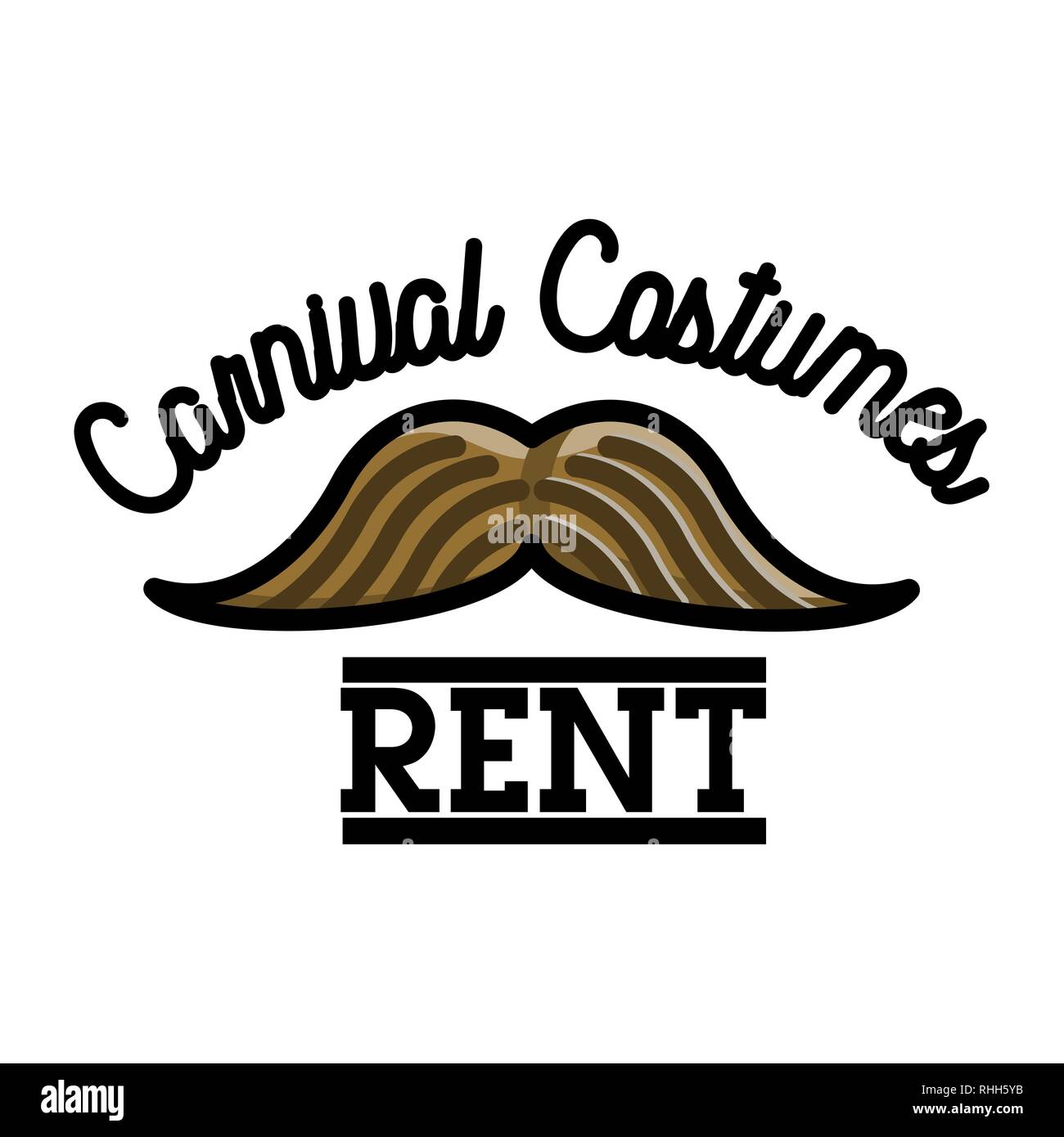 Color vintage carnival costumes rent emblem, label, badge and design ...