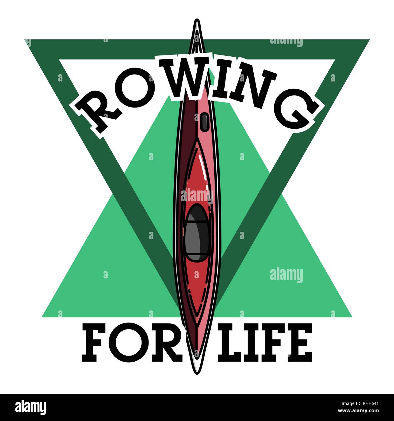 Color vintage rowing emblem, label, badge and design elements. Vector ...
