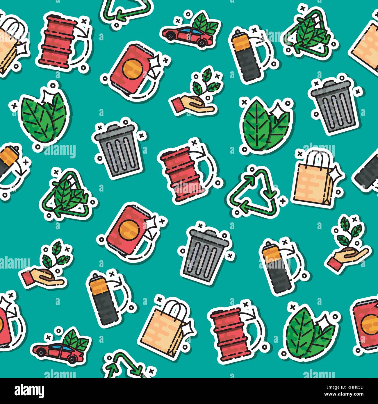 Colored recycling pattern. Vector illustration EPS 10 Stock Vector ...
