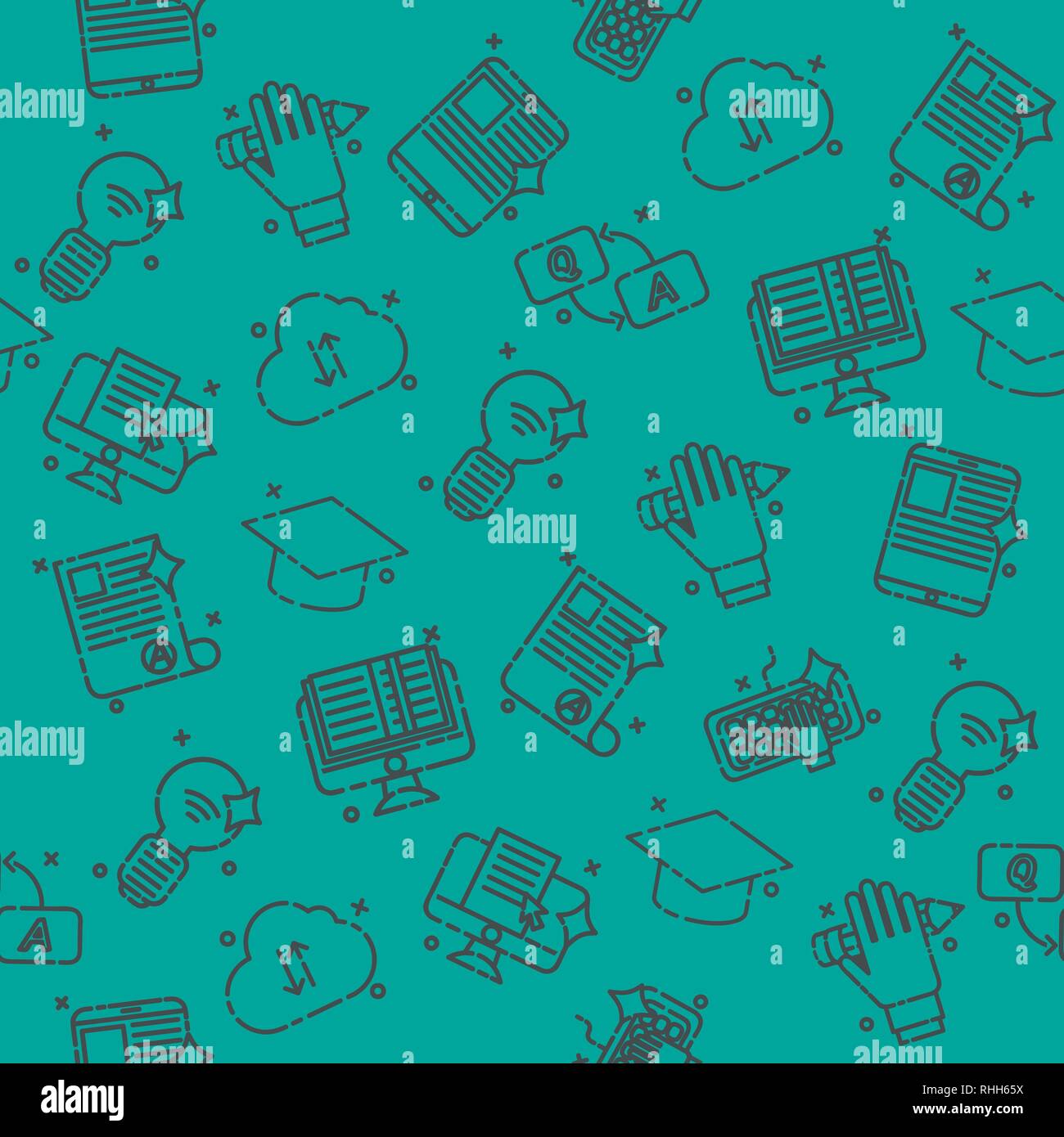 E-education set pattern.. School background. Vector illustration EPS 10 ...