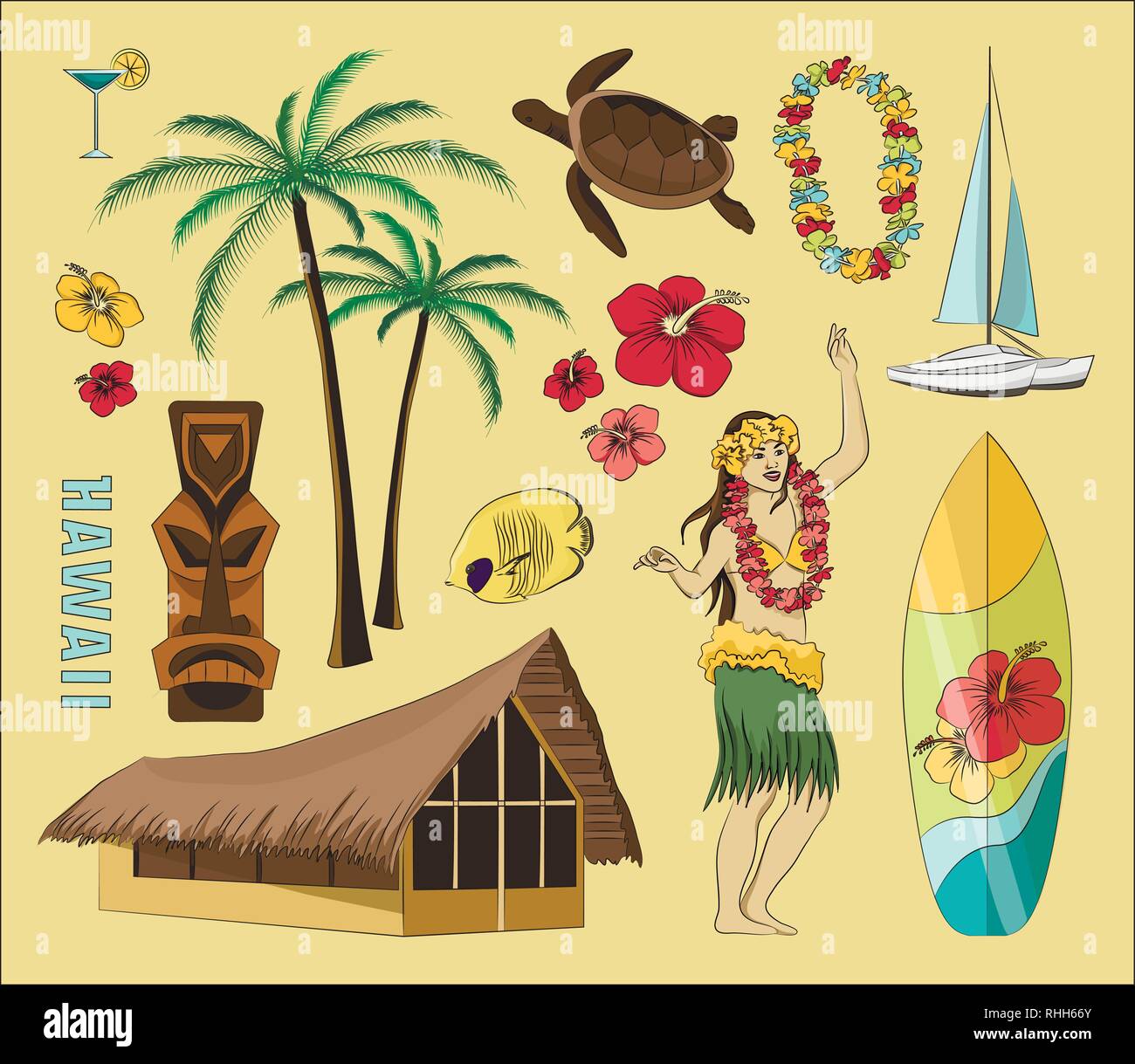 Hawaiian symbols Stock Vector Images - Alamy